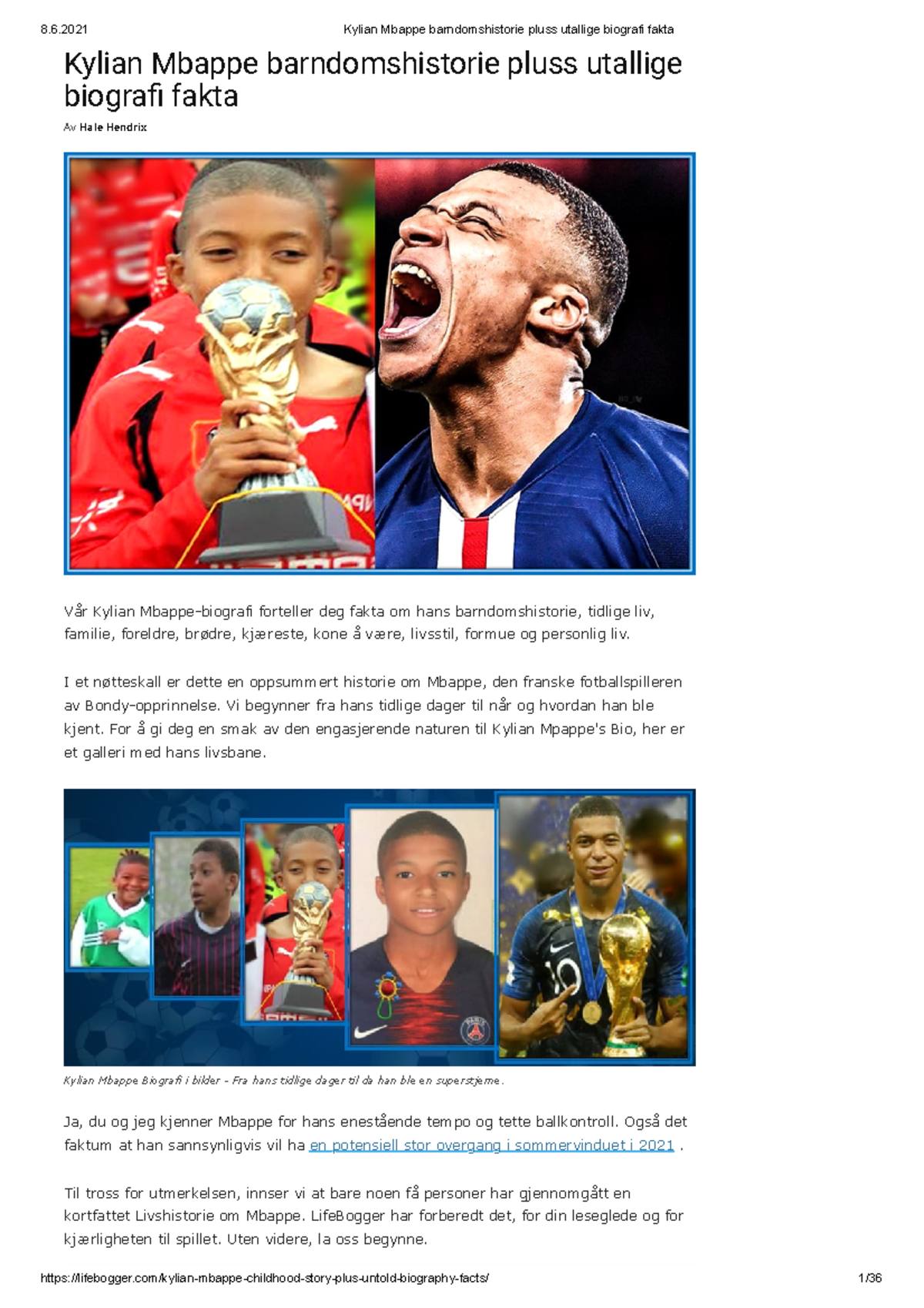 Kylian Mbappe barndomshistorie pluss utallige biografi fakta - Kylian ...