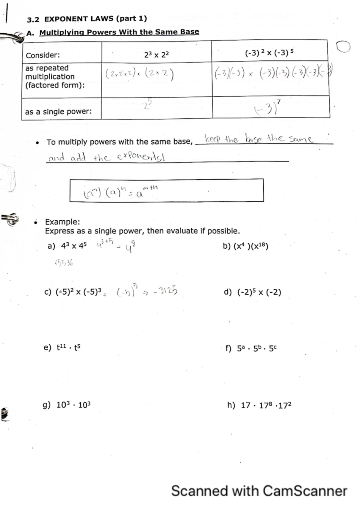 Exponent laws - Good for practicing. - Studocu