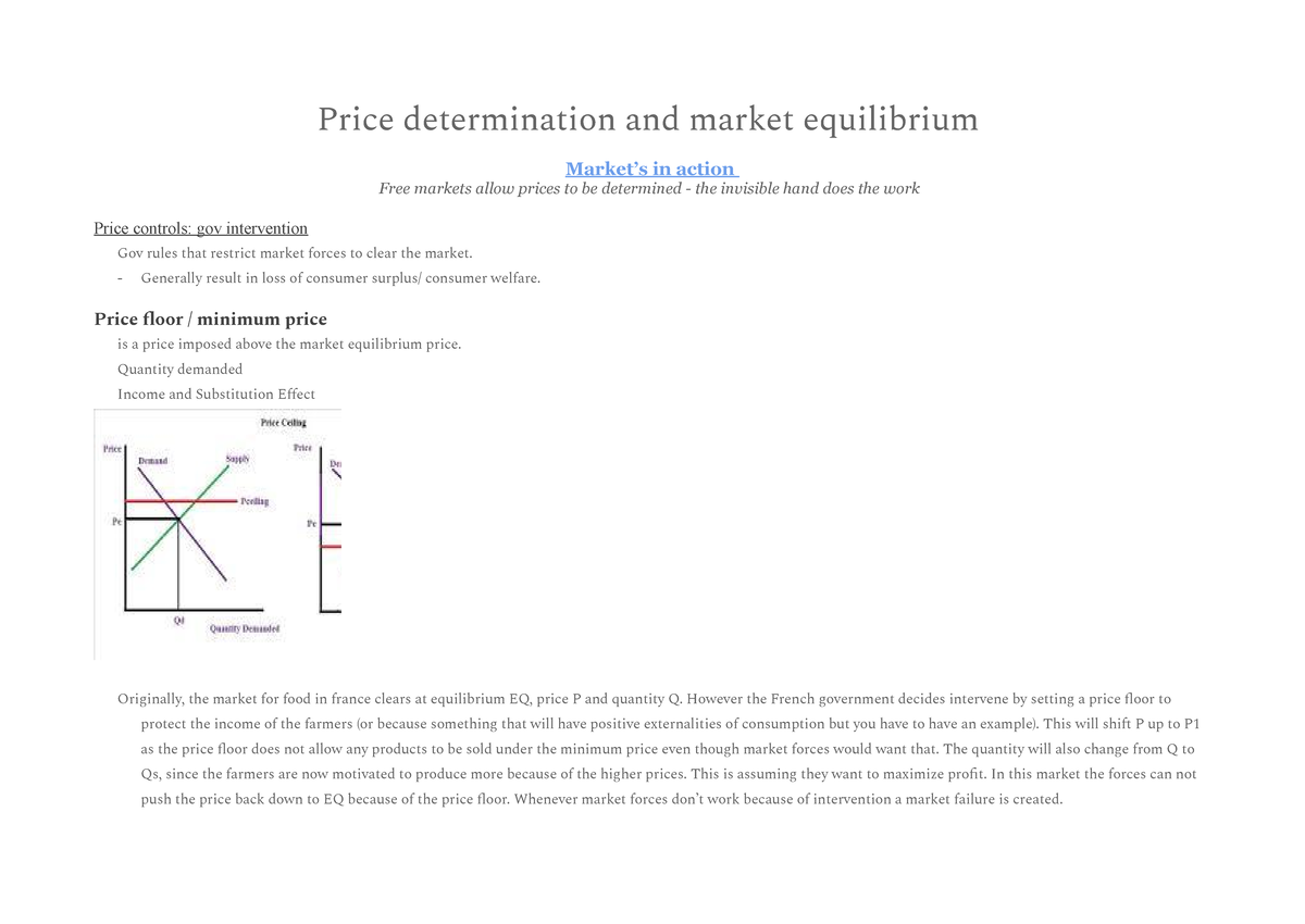 4. Equilibrium - Rashaad - Price determination and market equilibrium ...