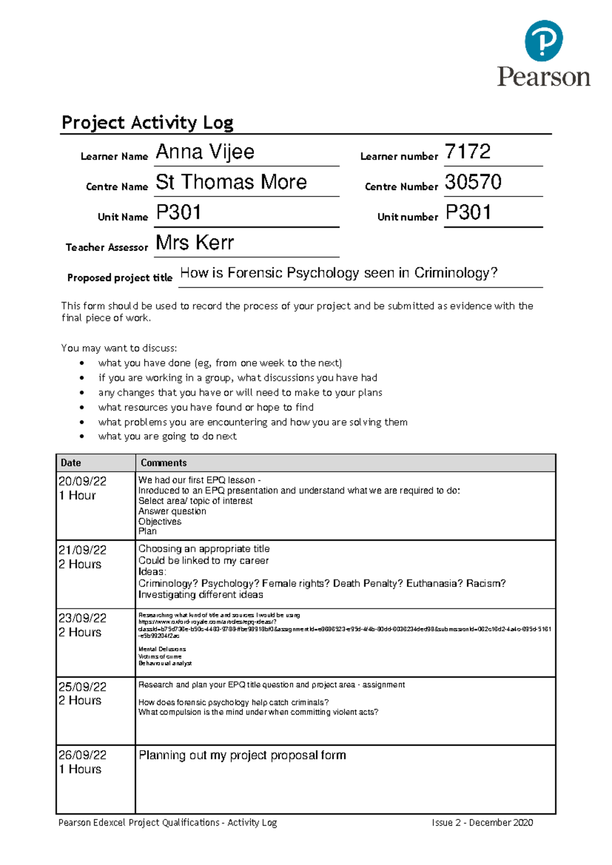 Project-Activity-Log v4 - Pearson Edexcel Project Qualifications ...