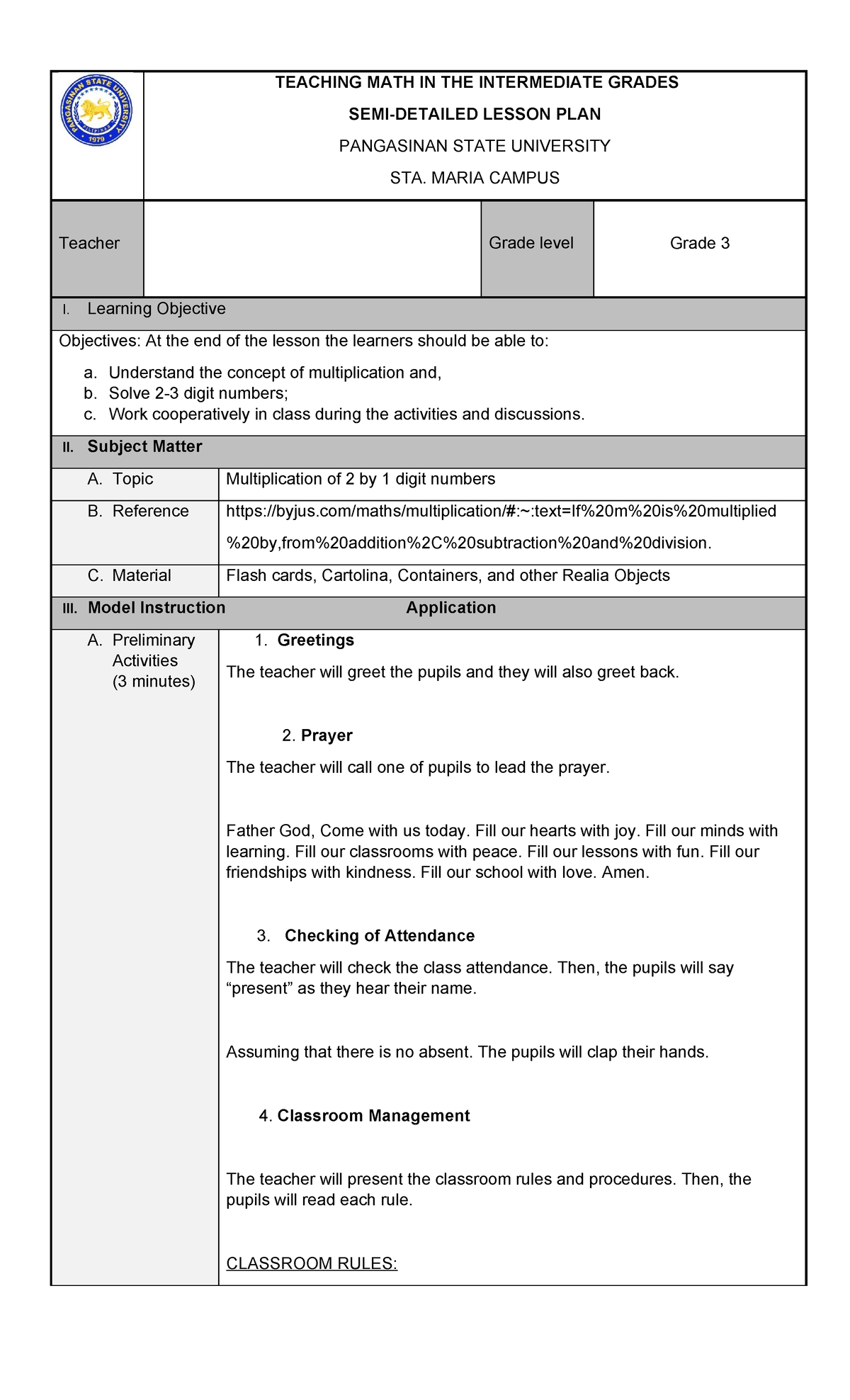 Grade 4 3RDLP-2 - Notes - TEACHING MATH IN THE INTERMEDIATE GRADES SEMI ...