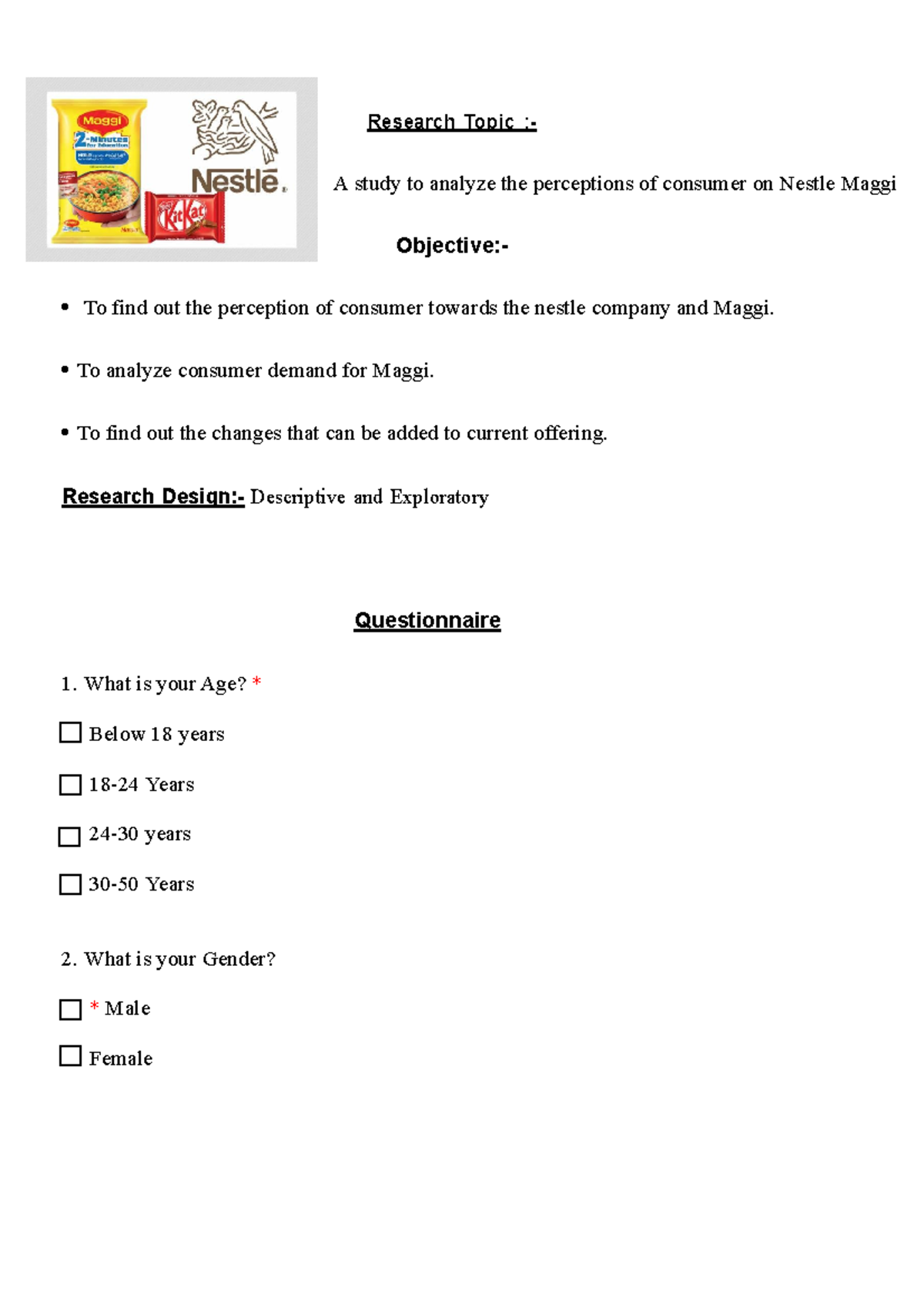 Research Questionnaire Ishika Gupta 2101640700093 MBA-1-B - Research ...