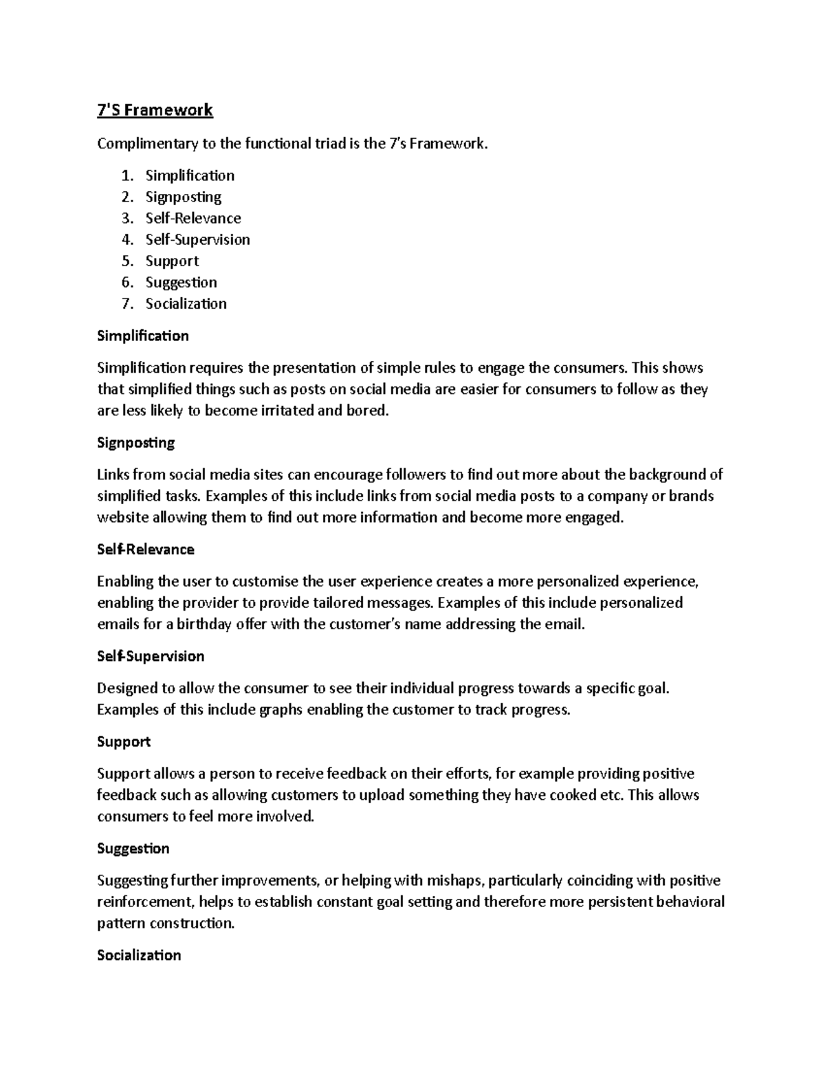 7's Framework - Lecture notes 1 - LE5900 - Glos - Studocu