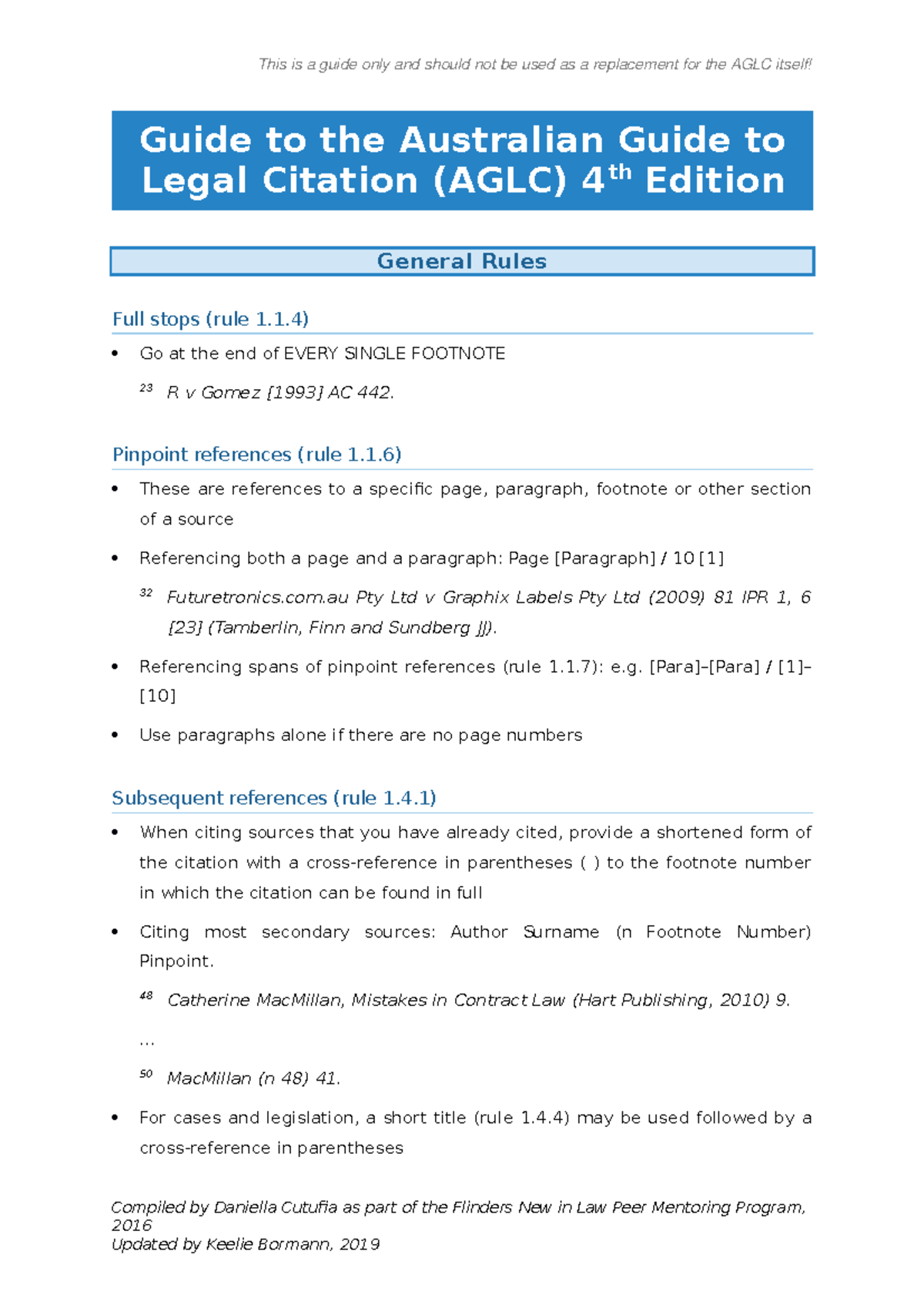 Guide to the AGLC Updated - Guide to the Australian Guide to Legal ...