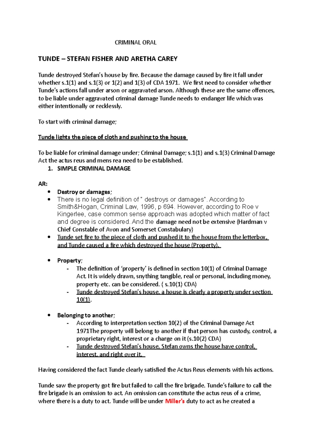 Criminal ORAL - CRIMINAL ORAL TUNDE – STEFAN FISHER AND ARETHA CAREY ...