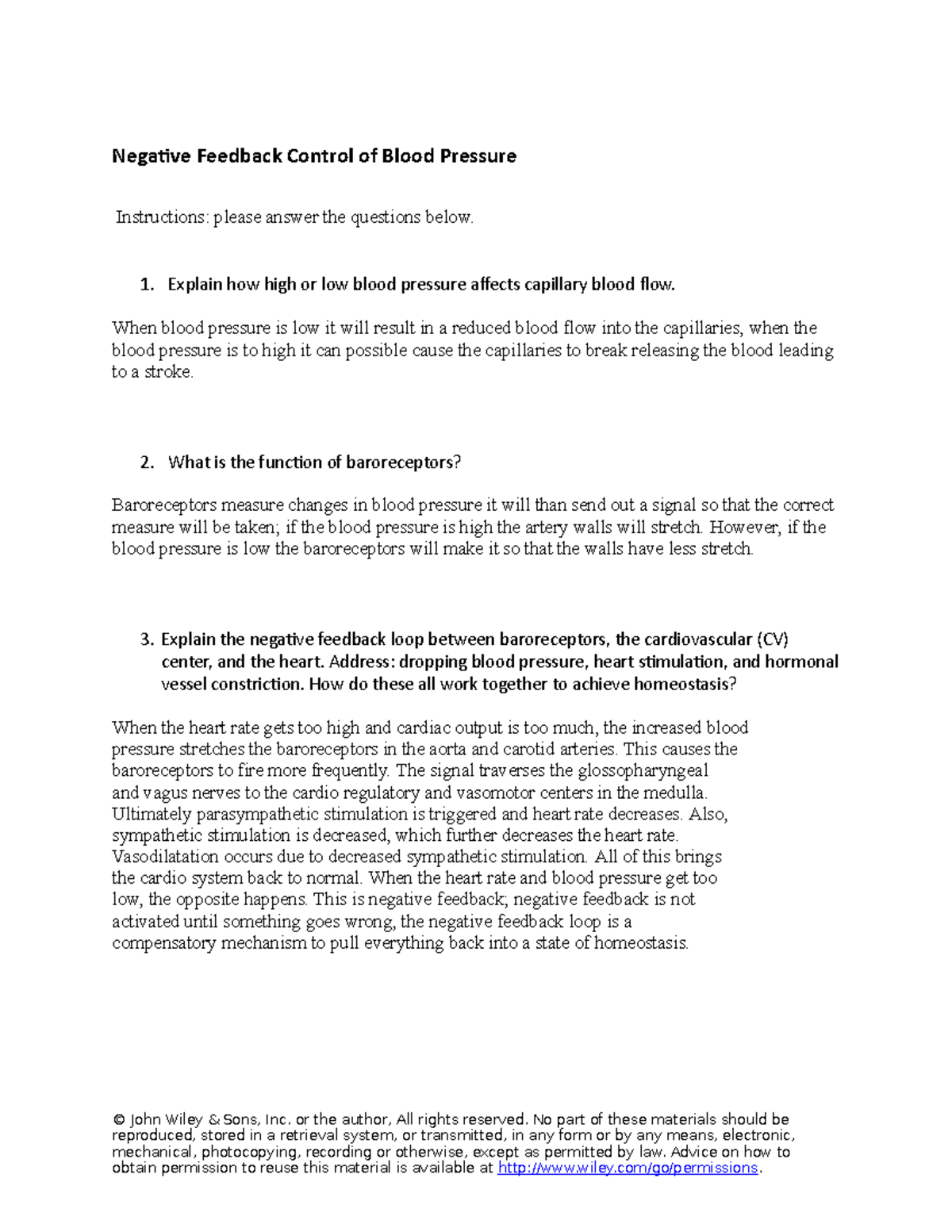 Anim negative feedback control blood pressure worksheet - Negative ...