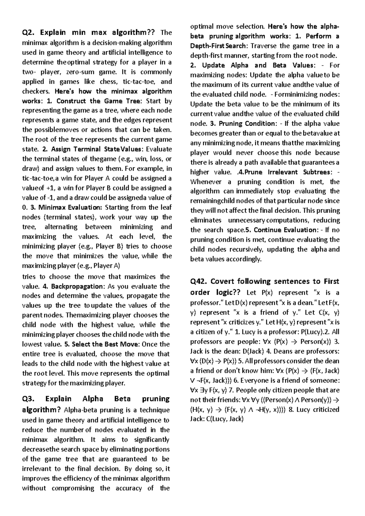 Ai End Sem 2023 Hiroshima Fly High Q2 Explain Min Max Algorithm