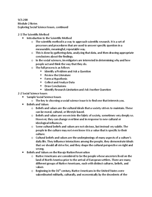 Module 1 Notes - MindEdge - SCS- Module 1 Exploring Social Science ...