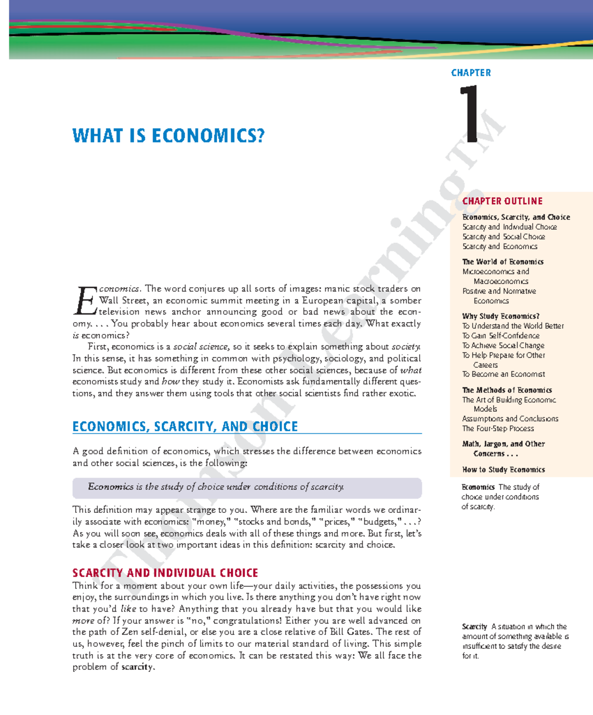 CH1a hl - Eco - Thomson Lear ning™ E conomics. The word conjures up all ...