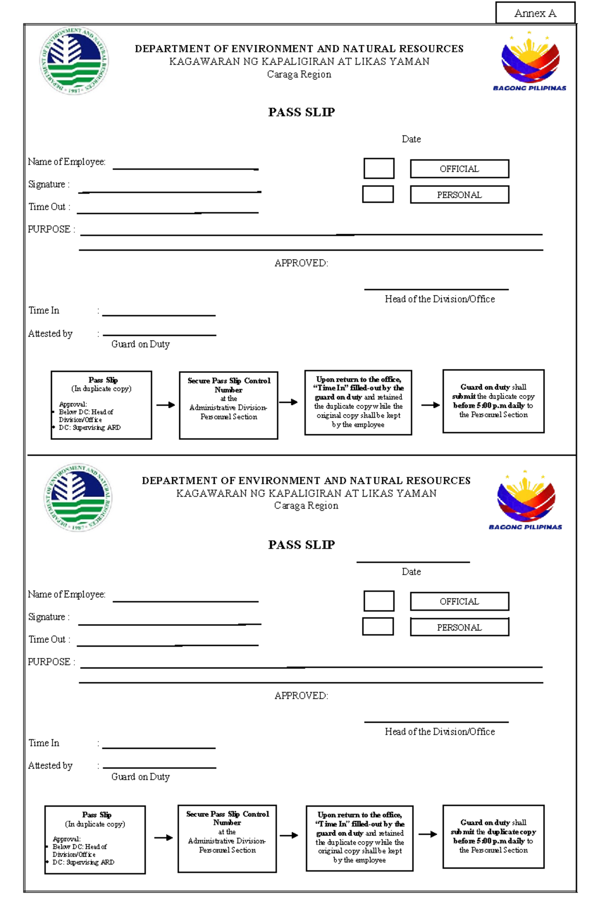 2024 Pass Slip Form - DEPARTMENT OF ENVIRONMENT AND NATURAL RESOURCES ...