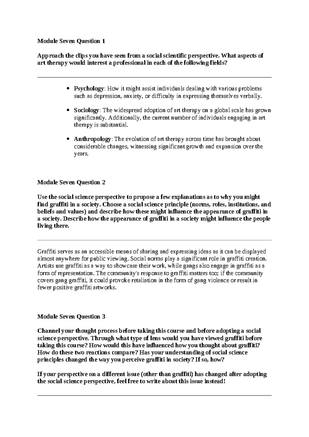 Briana Burgess SCS 200 Applied Social Sciences - Module Seven Question ...