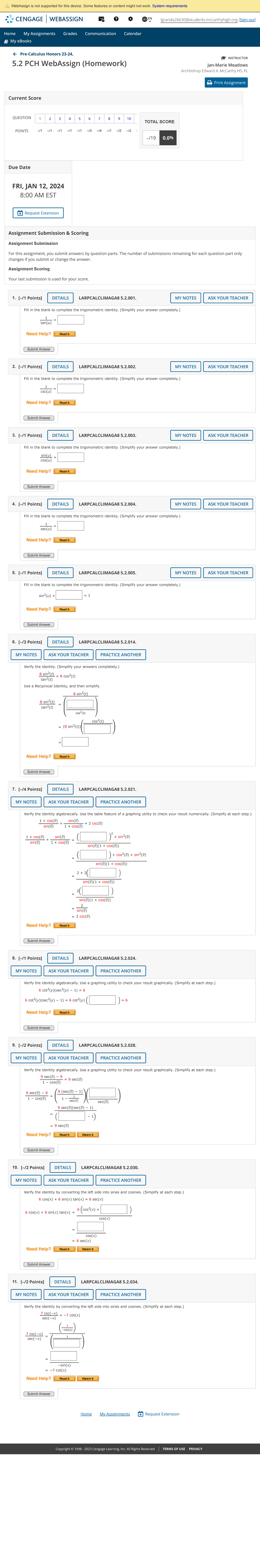 5.2 PCH Web Assign - Pre-Calculus Honors 23-24 W… - WebAssign is not ...