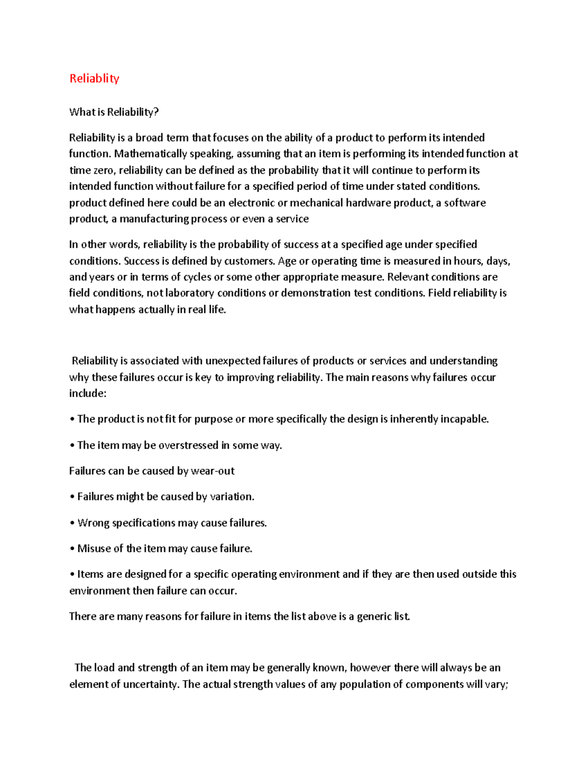 Reliability UNIT 5 Part-1 - Reliablity What is Reliability? Reliability ...