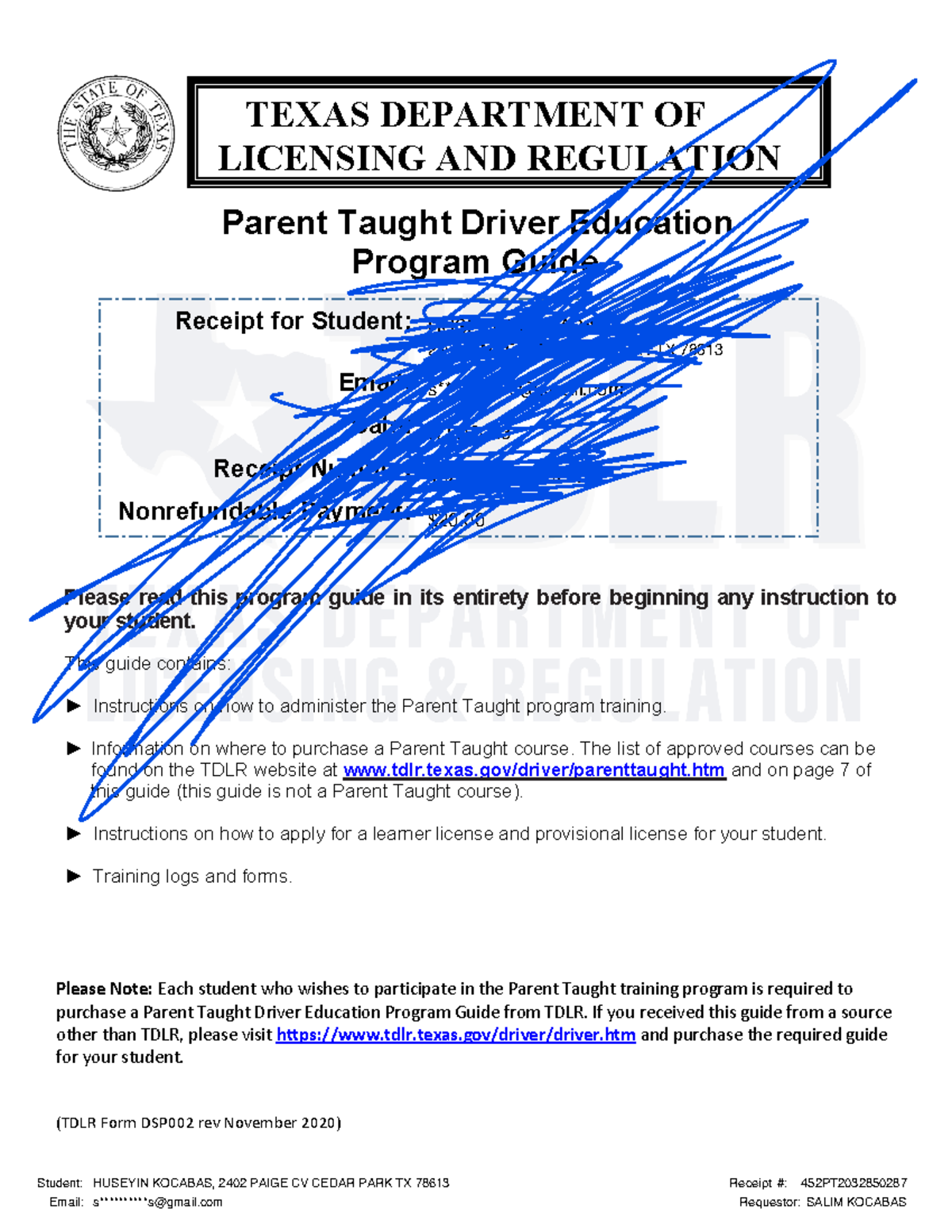 AWAk - Awak - TEXAS DEPARTMENT OF LICENSING AND REGULATION Parent ...