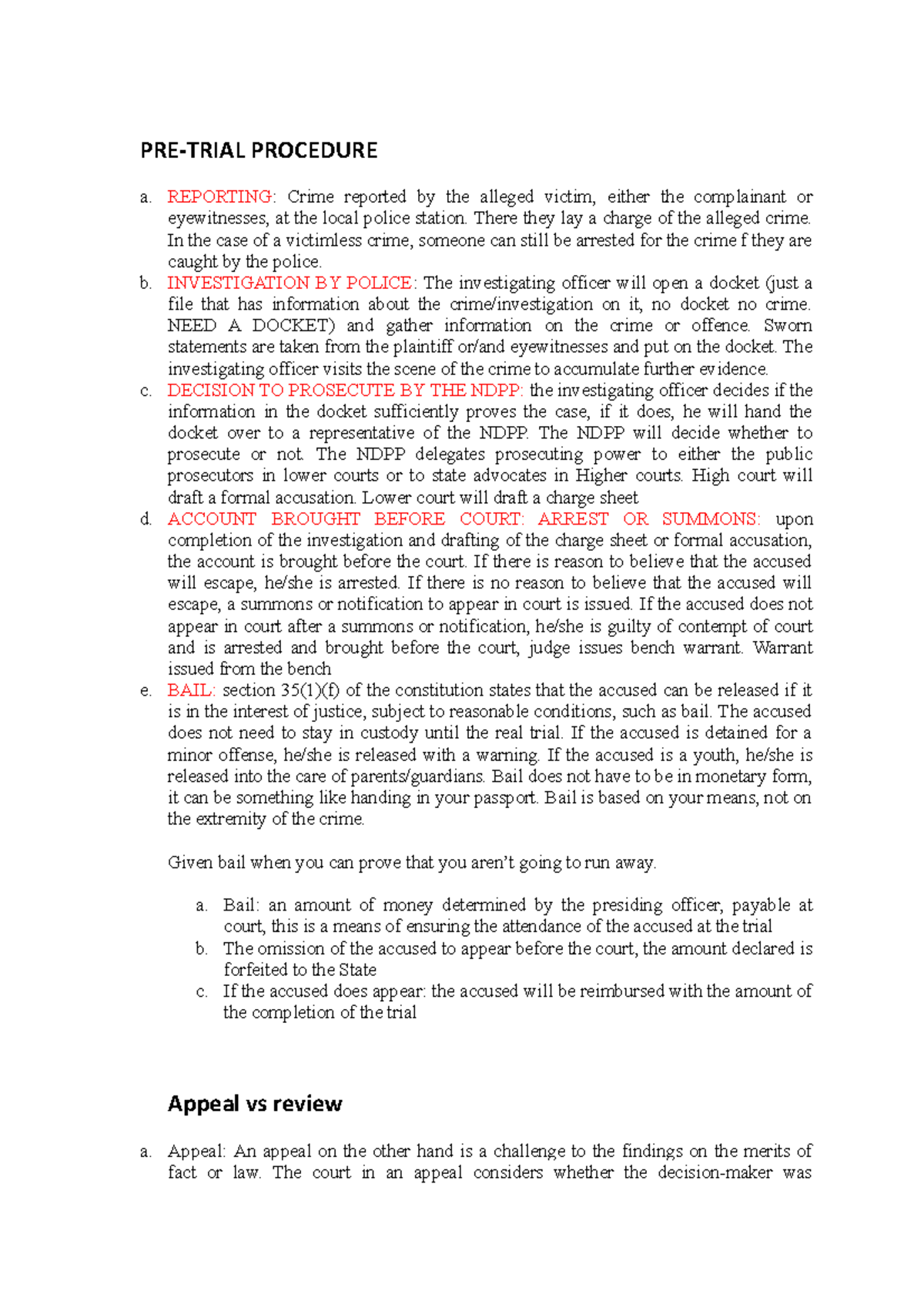 Tut - Detailed explanation of pre trial procedure - PRE-TRIAL PROCEDURE ...