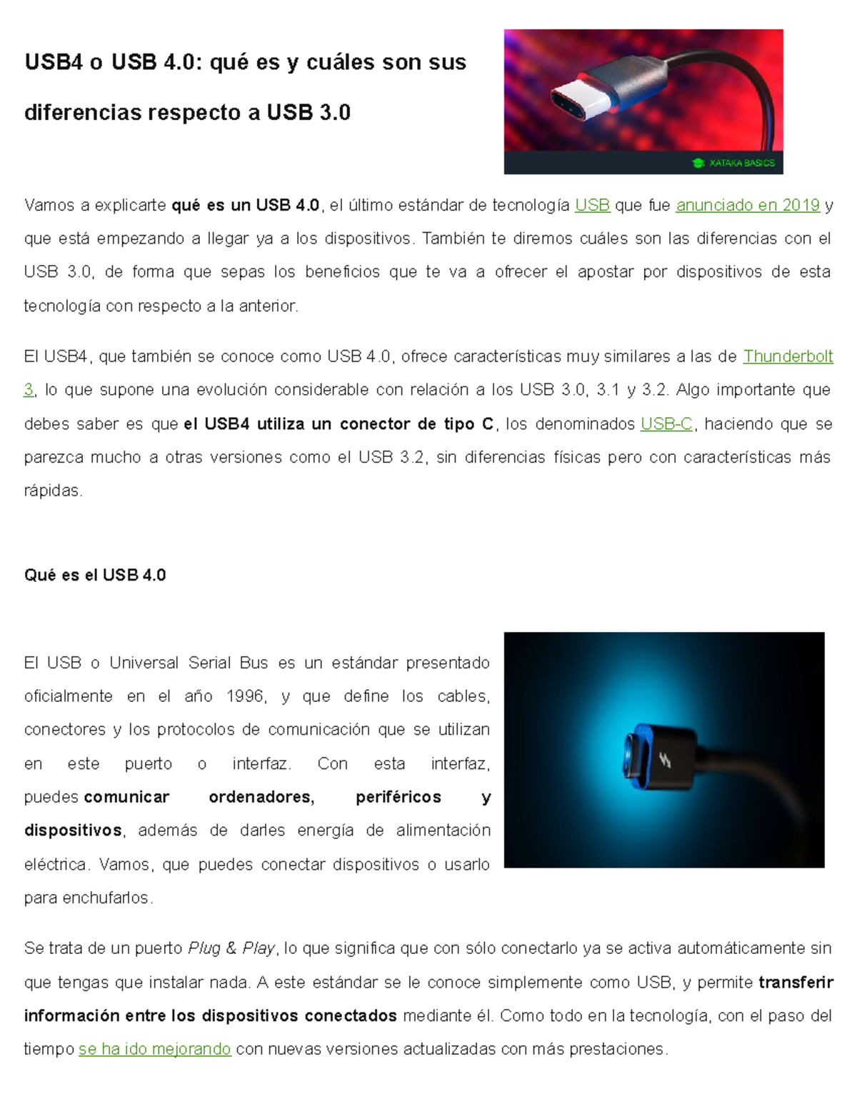 USB4 o USB 4 - tecnolgias - USB4 o USB 4: qué es y cuáles son sus ...