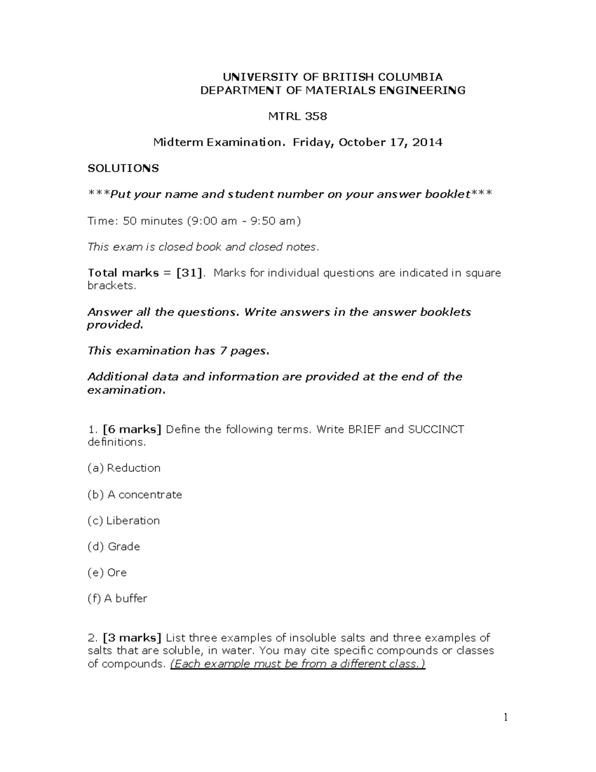 Midterm Exam 2014 Answers Warning Tt Undefined Function 32 University Of British Columbia
