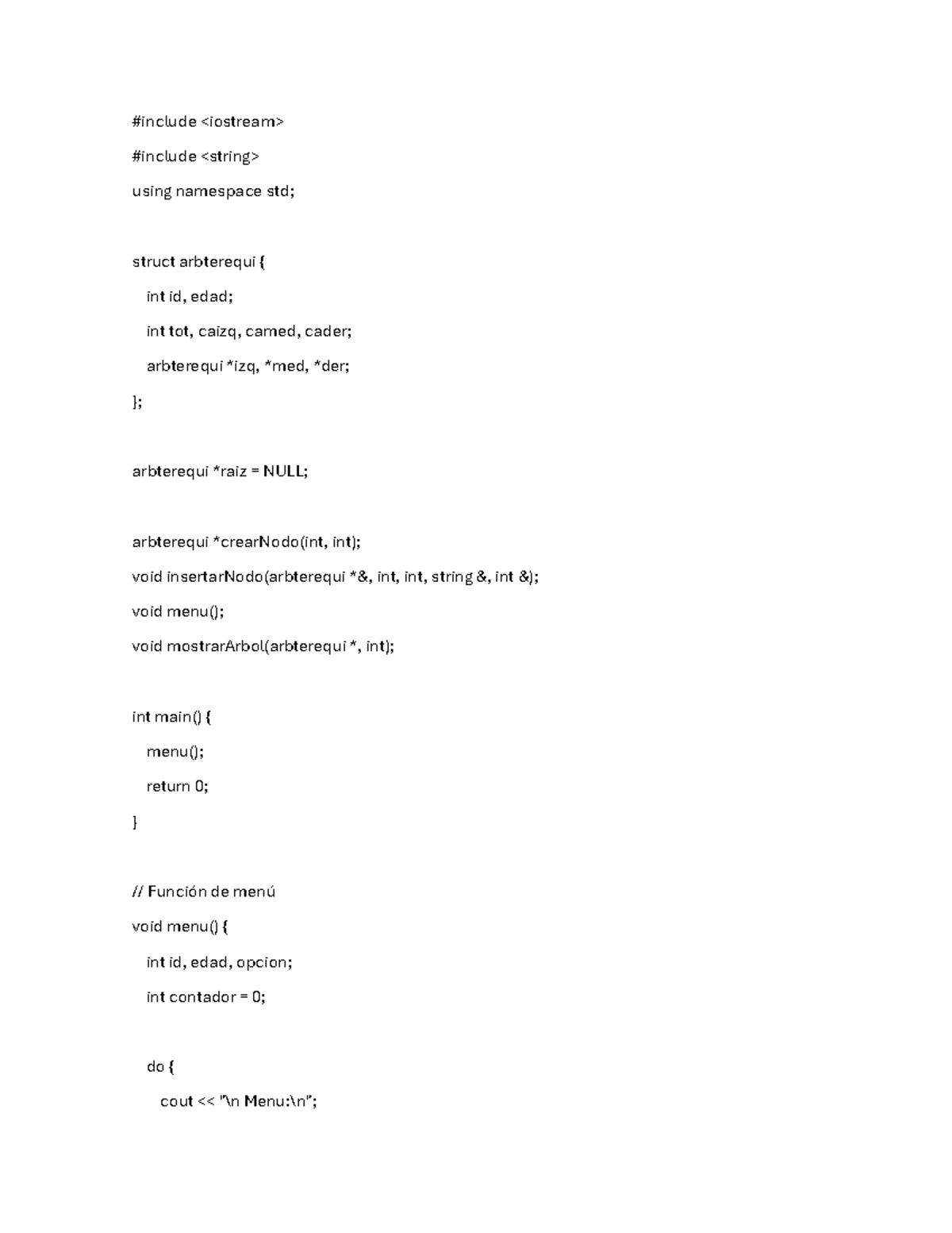 Inserta Nodo Izq Der - adsc - #include #include using namespace std; - Studocu