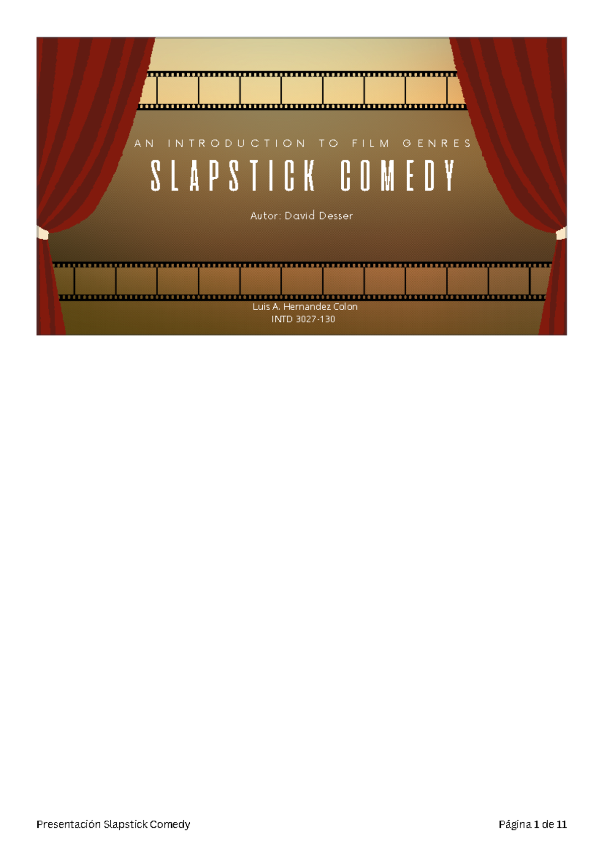 Presentación Slapstick Comedy - S L A P S T I C K C O M E D Y ####### A ...