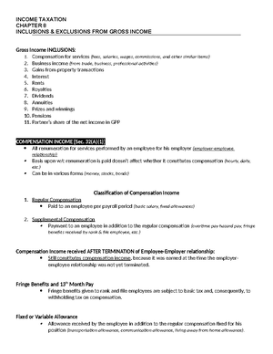 Tables-chapter-2 - Lecture notes - CLASSIFICATION SOURCE OF TAXABLE ...