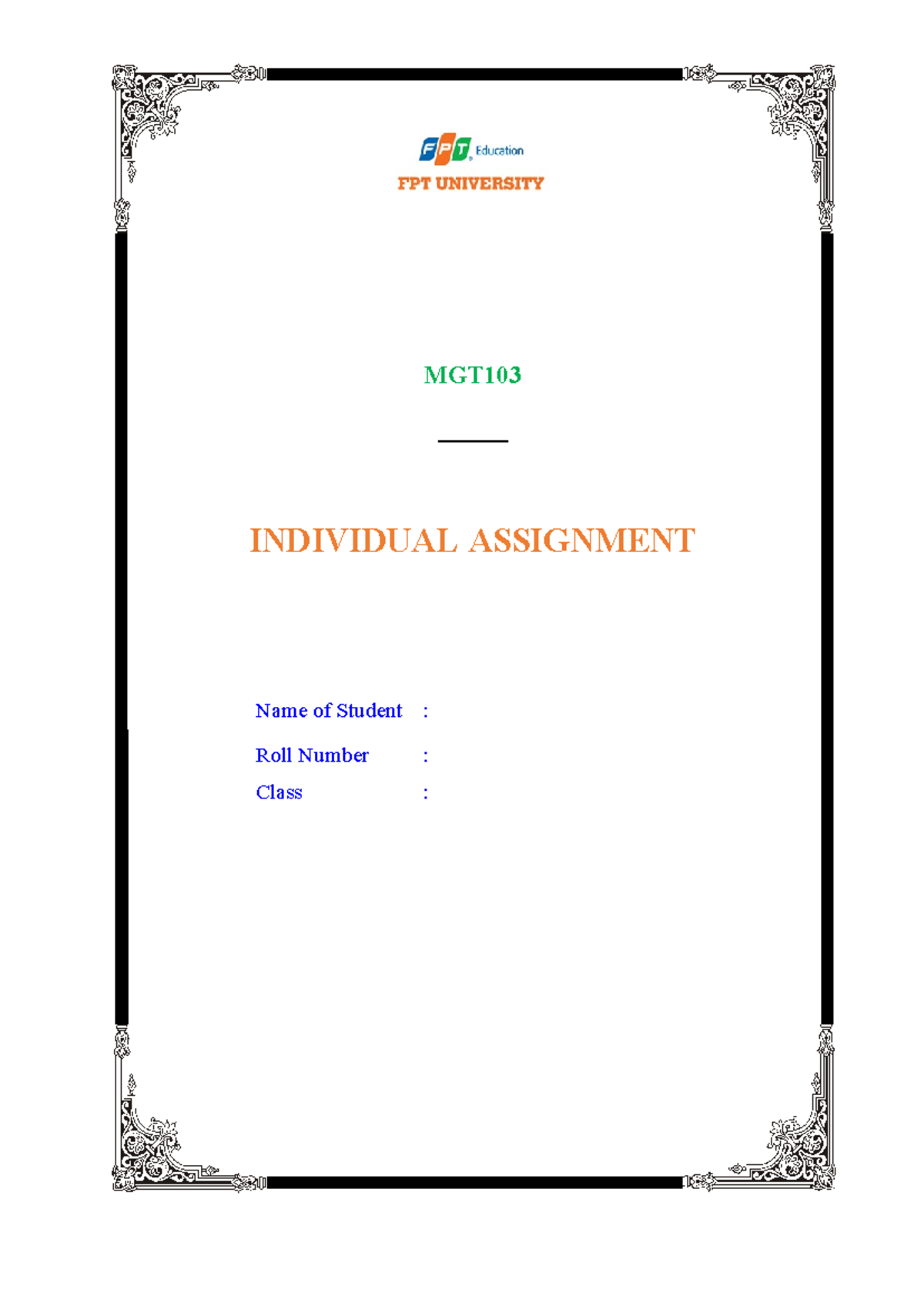 Form IA MGT103 - Form IA mkt - Marketing Principles - MGT ...