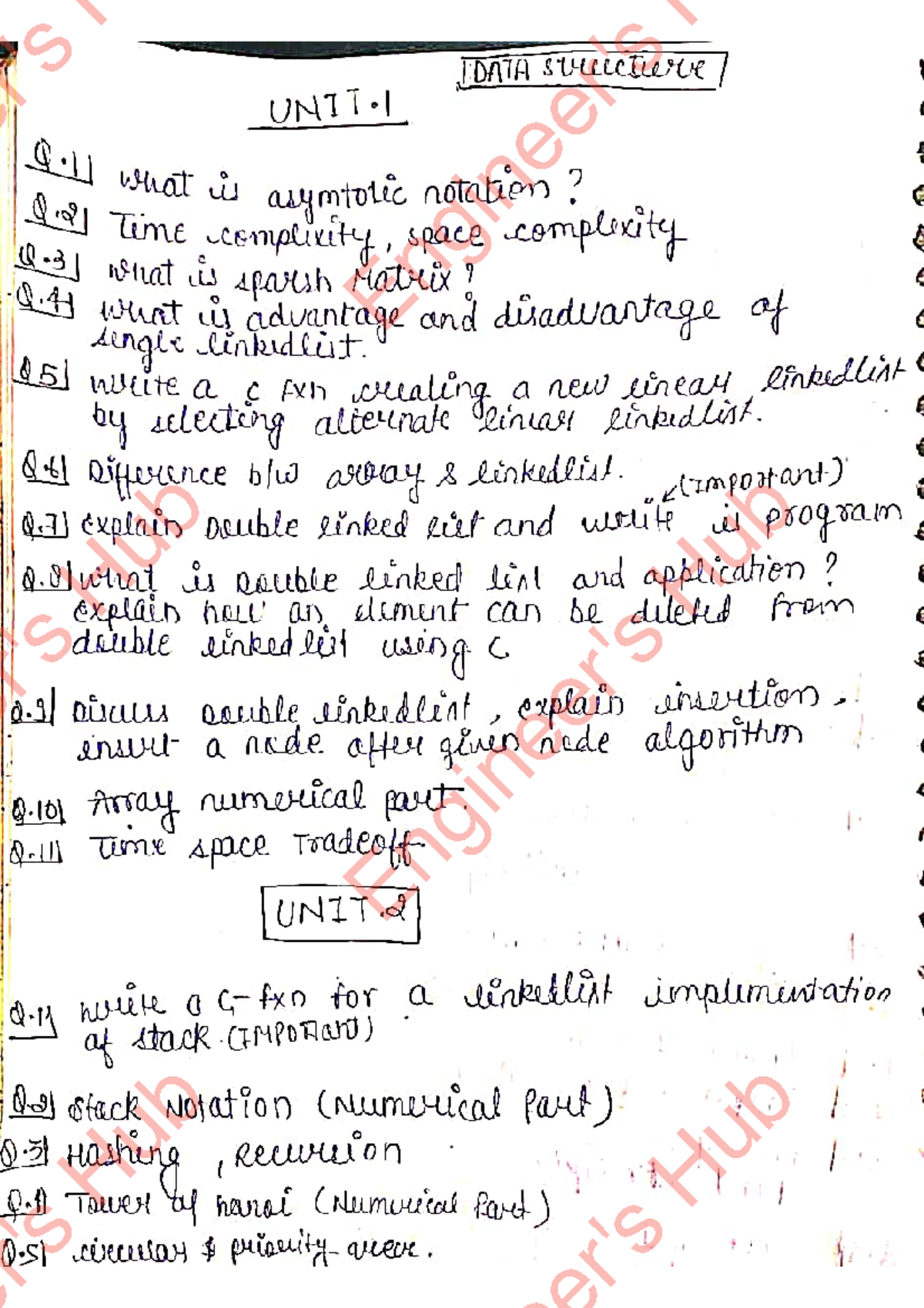 DSA imp @swapnil - B.tech - Engineer's Hub Engineer's H - Studocu