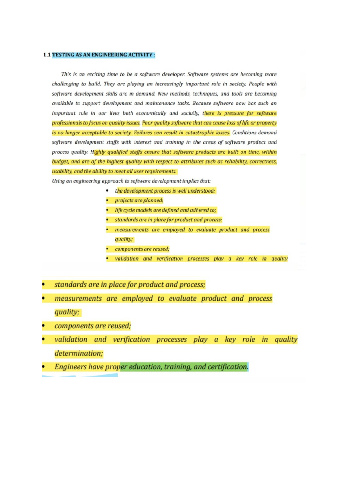 UNIT 1 STQA - notes of stqa - 2. ROLE OF PROCESS IN SOFTWARE QUALITY: 5 ...