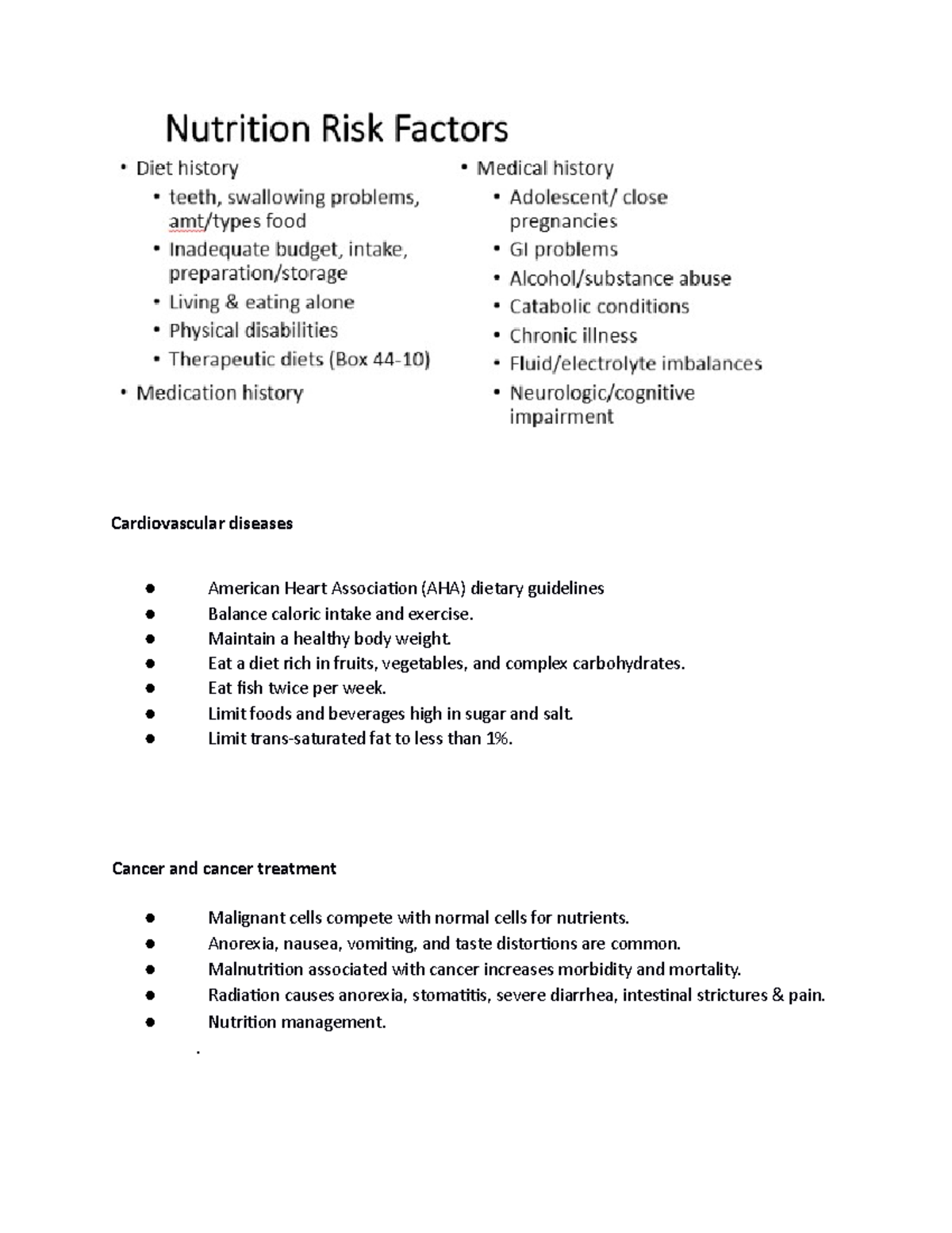 Nutrition risk factors - Cardiovascular diseases American Heart ...