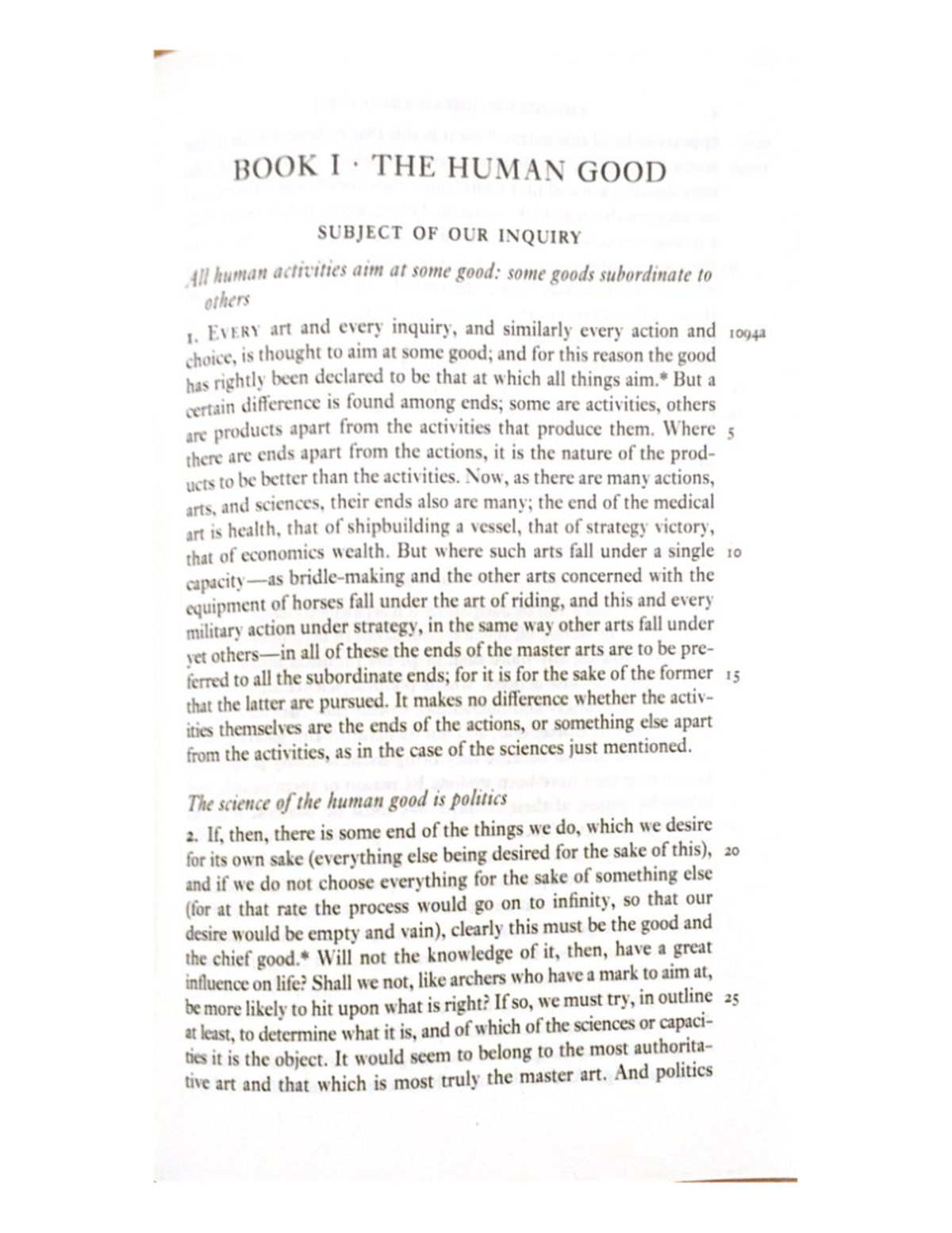 BOOK I THE Human GOOD - N/A - Studocu