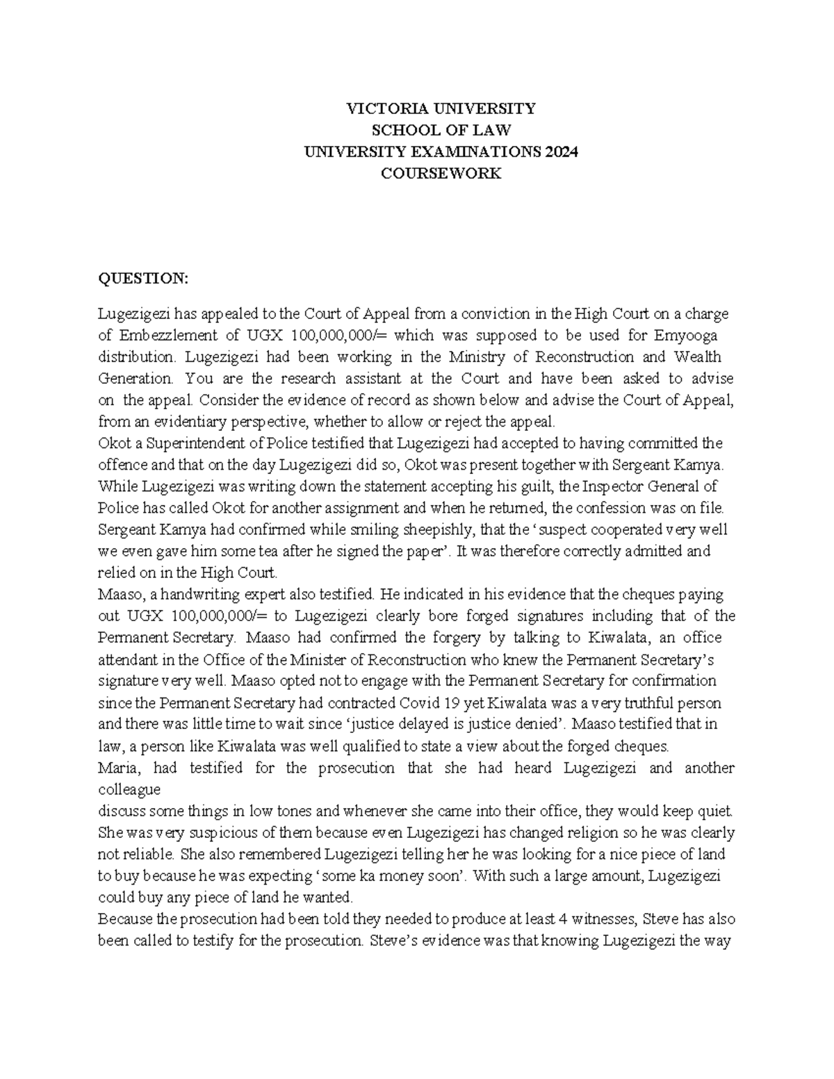 Coursework Assignment 2 - VICTORIA UNIVERSITY SCHOOL OF LAW UNIVERSITY ...