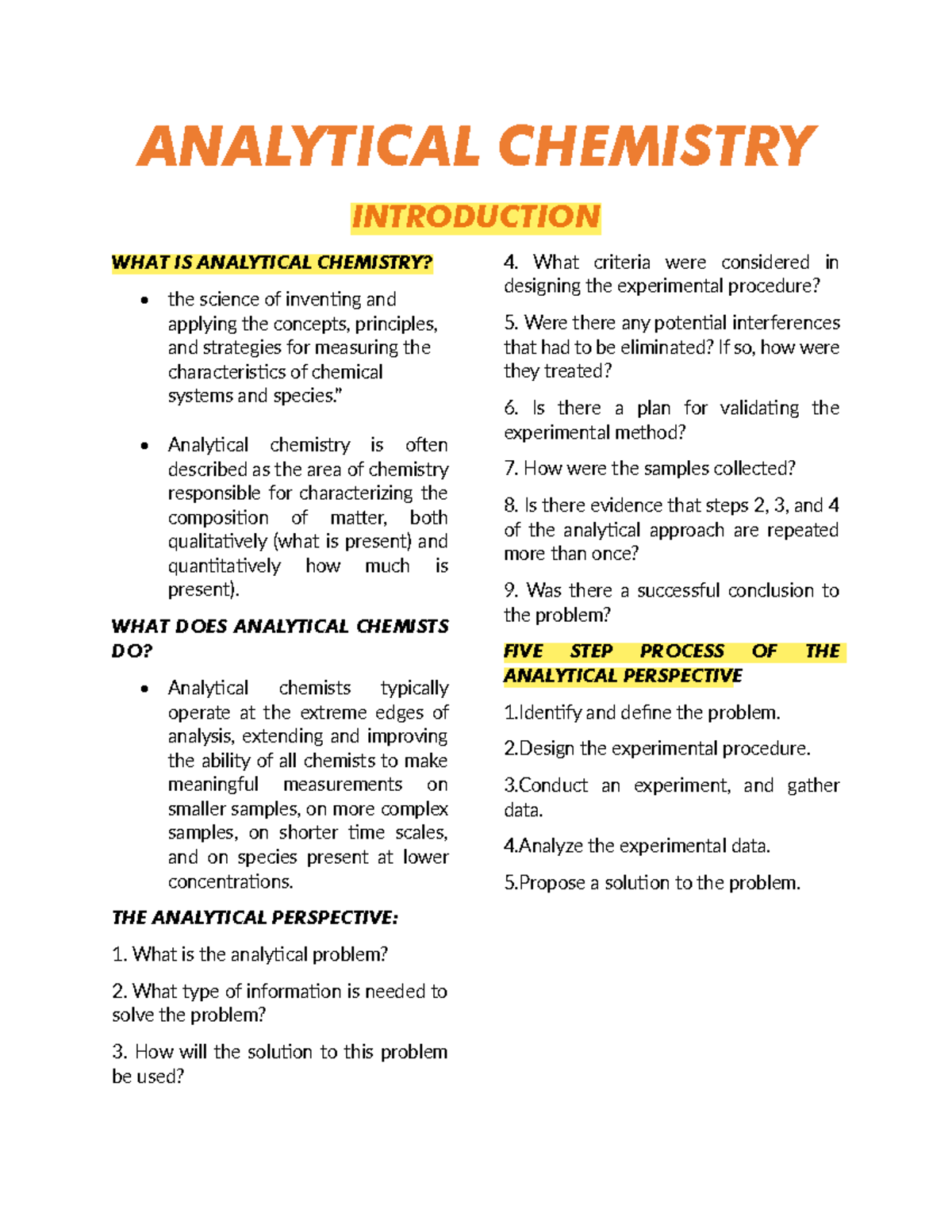 Analytical Chemistry Transes Prelims - ANALYTICAL CHEMISTRY ...