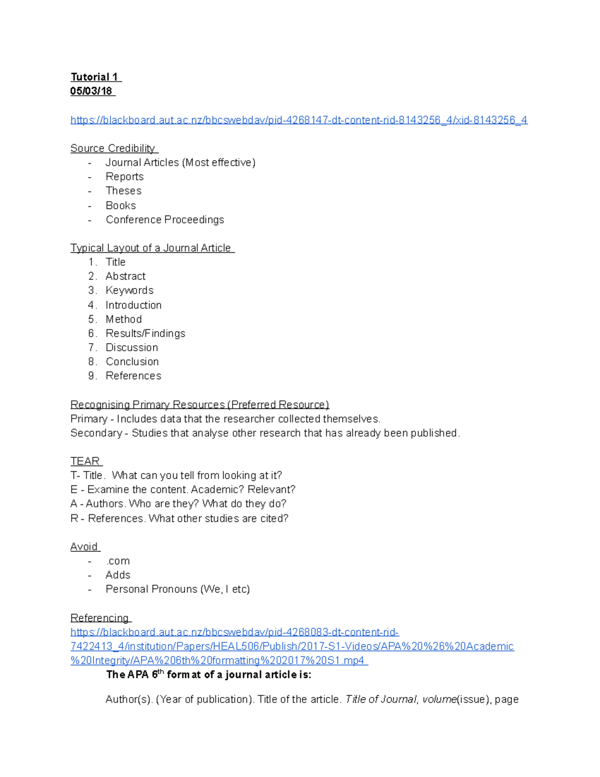 KEC Notes - Tutorial 1 05/03/ - Studocu