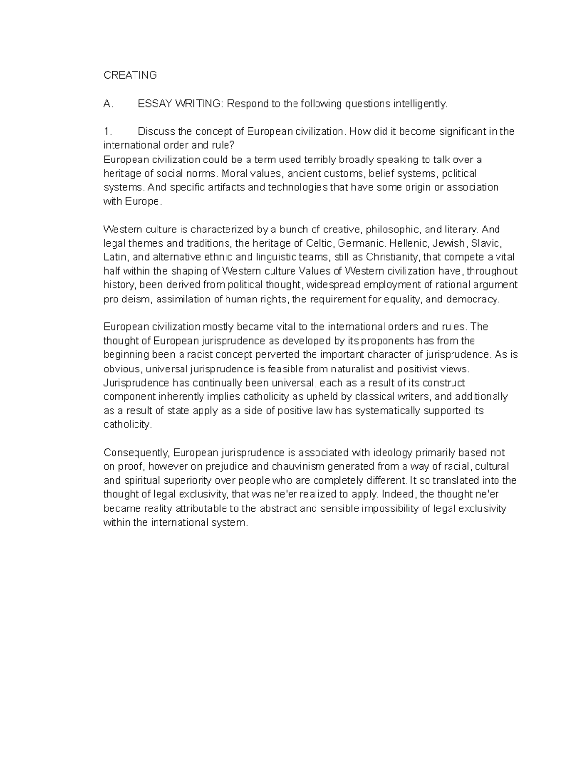 TCWD The Global Interstate System Activity 1 - CREATING A. ESSAY ...