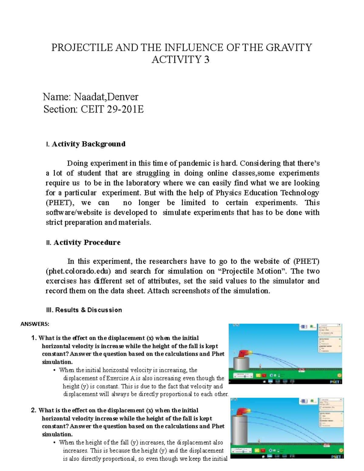 Motion and the influence of Gravity - Electronics and Communication ...