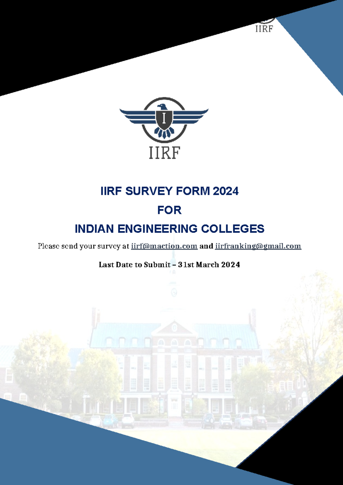 IIRF Engineering Survey Form 2024 - IIRF SURVEY FORM 2024 FOR INDIAN ...