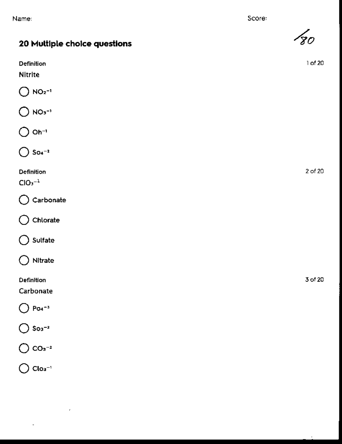 Polyatomic Ions Quiz - CHEM 102 - Studocu