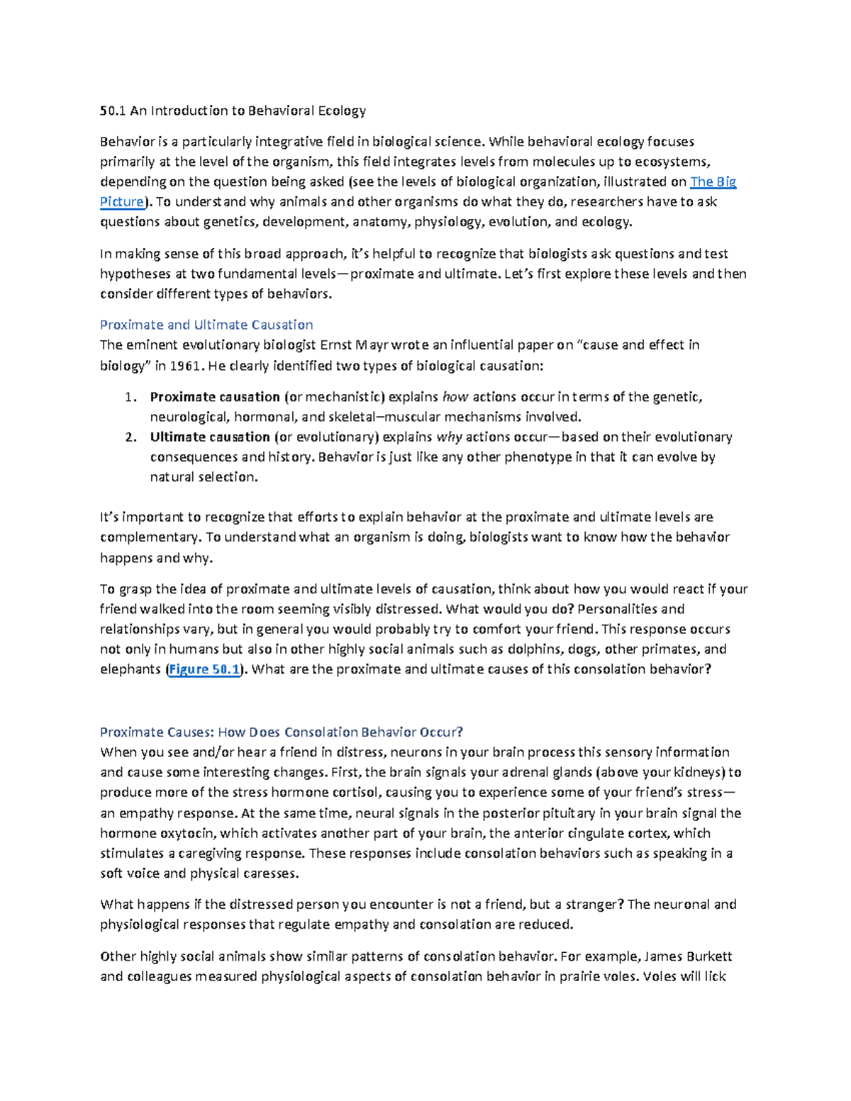 501 - chapter - 50 An Introduction to Behavioral Ecology Behavior is a ...