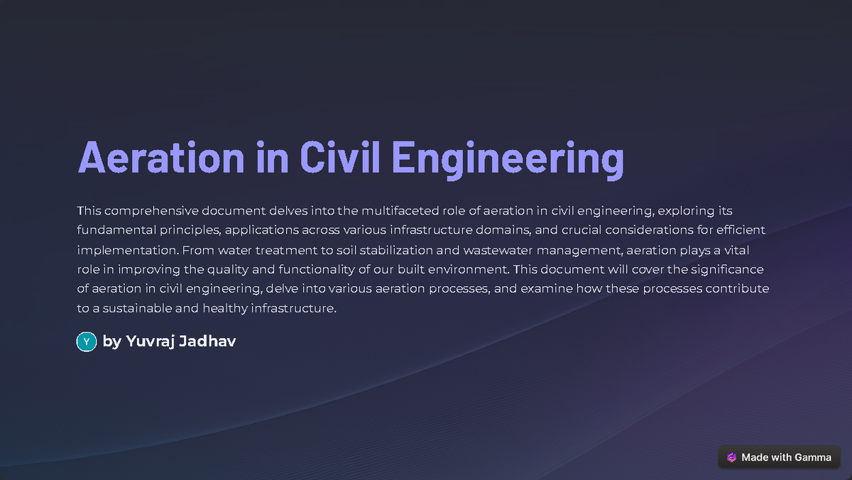 Aeration in Civil Engineering - From water treatment to soil ...