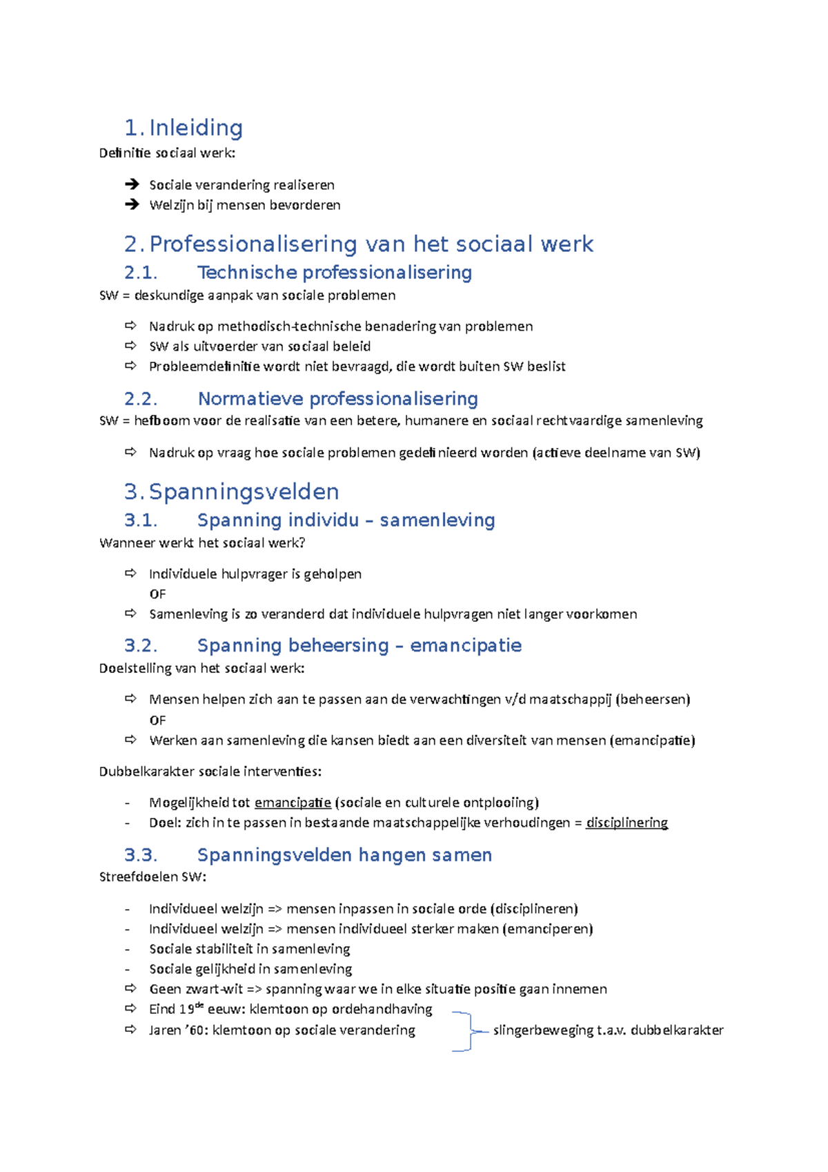 Samenvatting 4Spanningsvelden studie van het sociaal werk (ppt) - 1 ...
