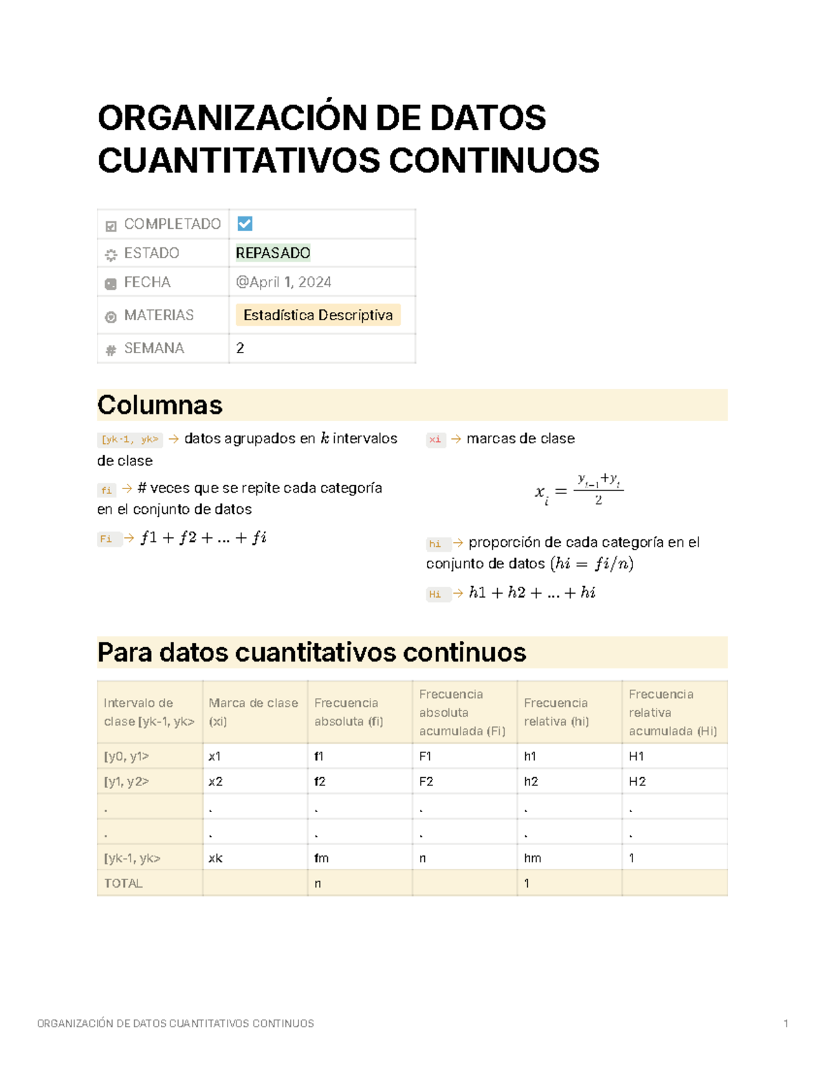 OrganizacióN DE Datos Cuantitativos Continuos - ORGANIZACIÓN DE DATOS ...