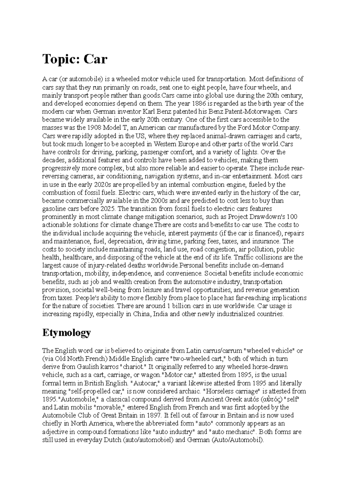 The Mechanic Of a Car and the beauty of it - Topic: Car A car (or ...