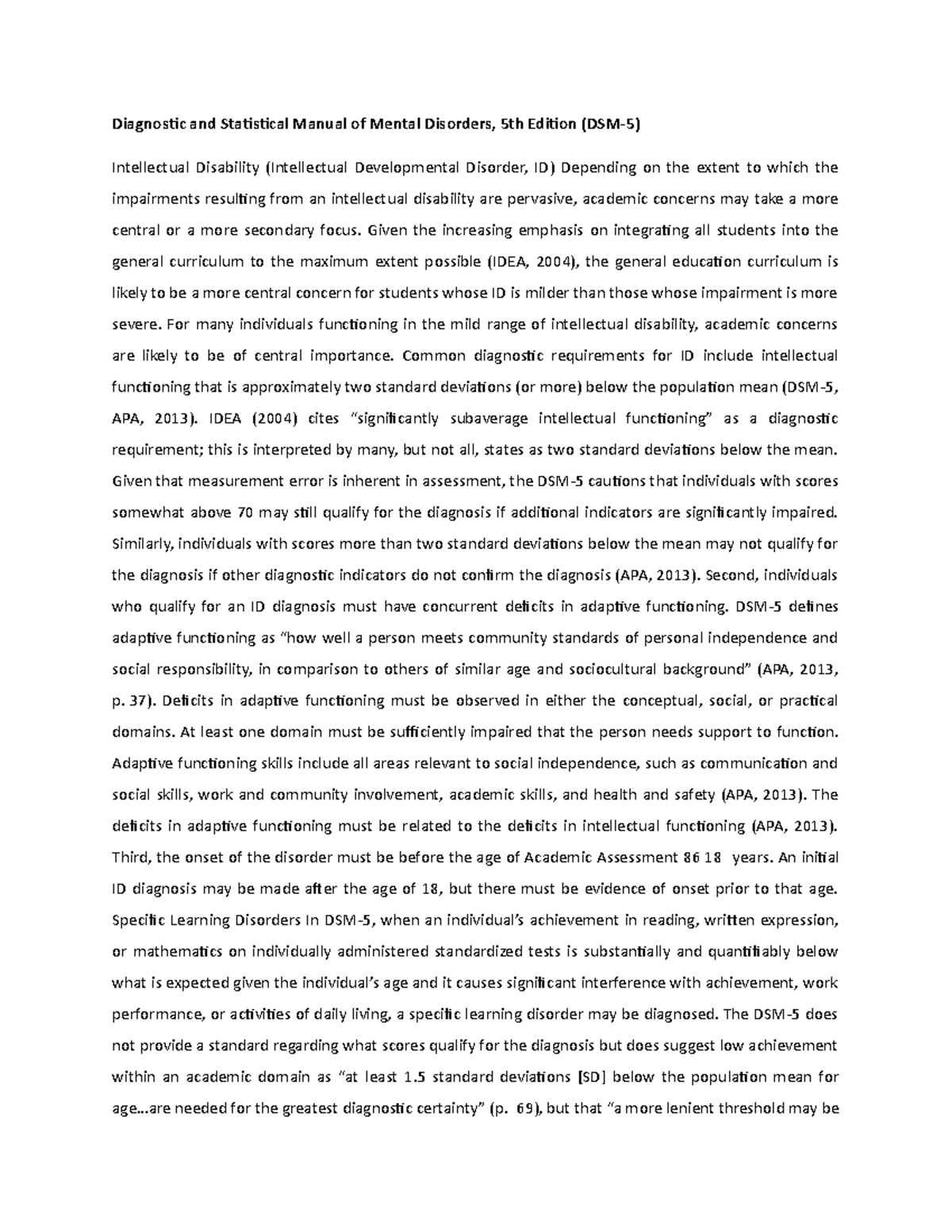 Diagnostic and Statistical Manual of Mental Disorders, 5th Edition (DSM ...