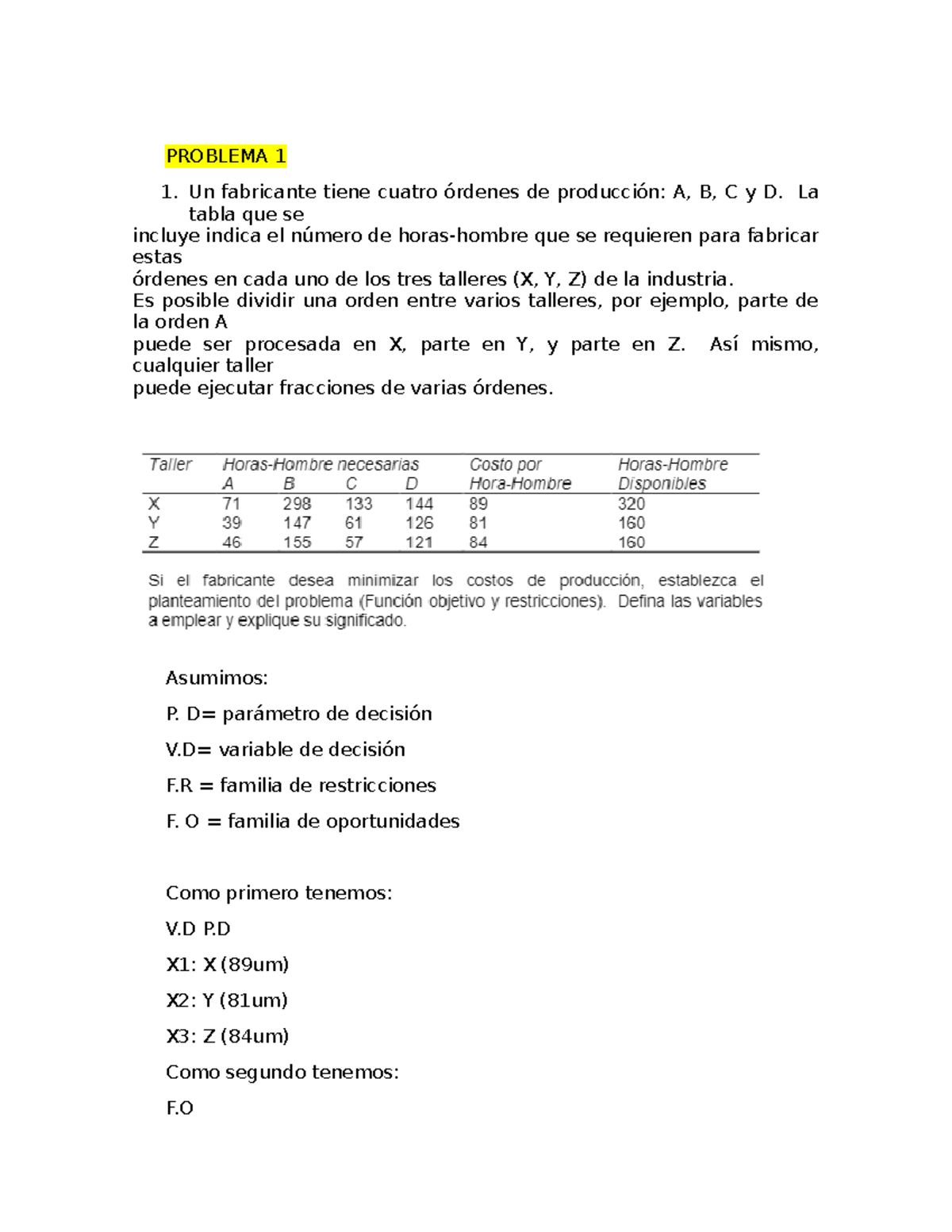 Actividad Construcción de Modelos Lineales Yajseel Salas - PROBLEMA 1 ...