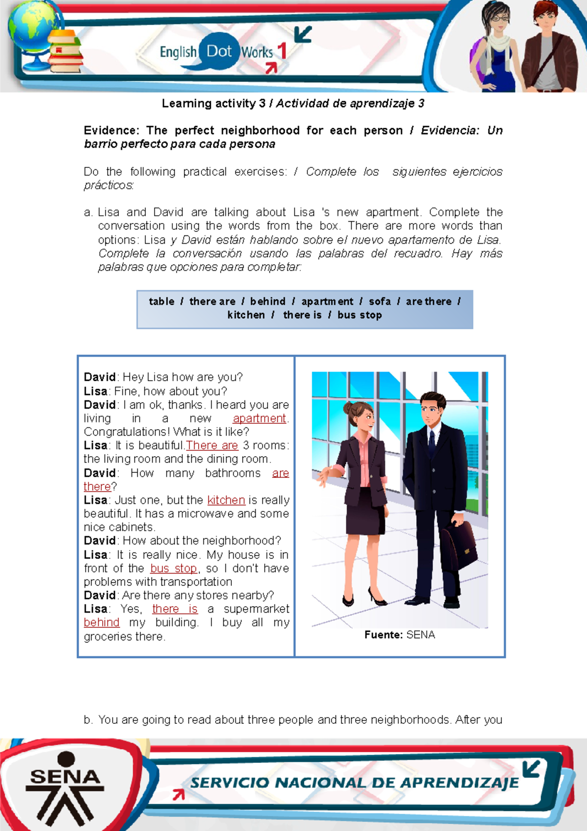 Evidence The perfect neighborhood for each person - Ingles - UNAD - Studocu