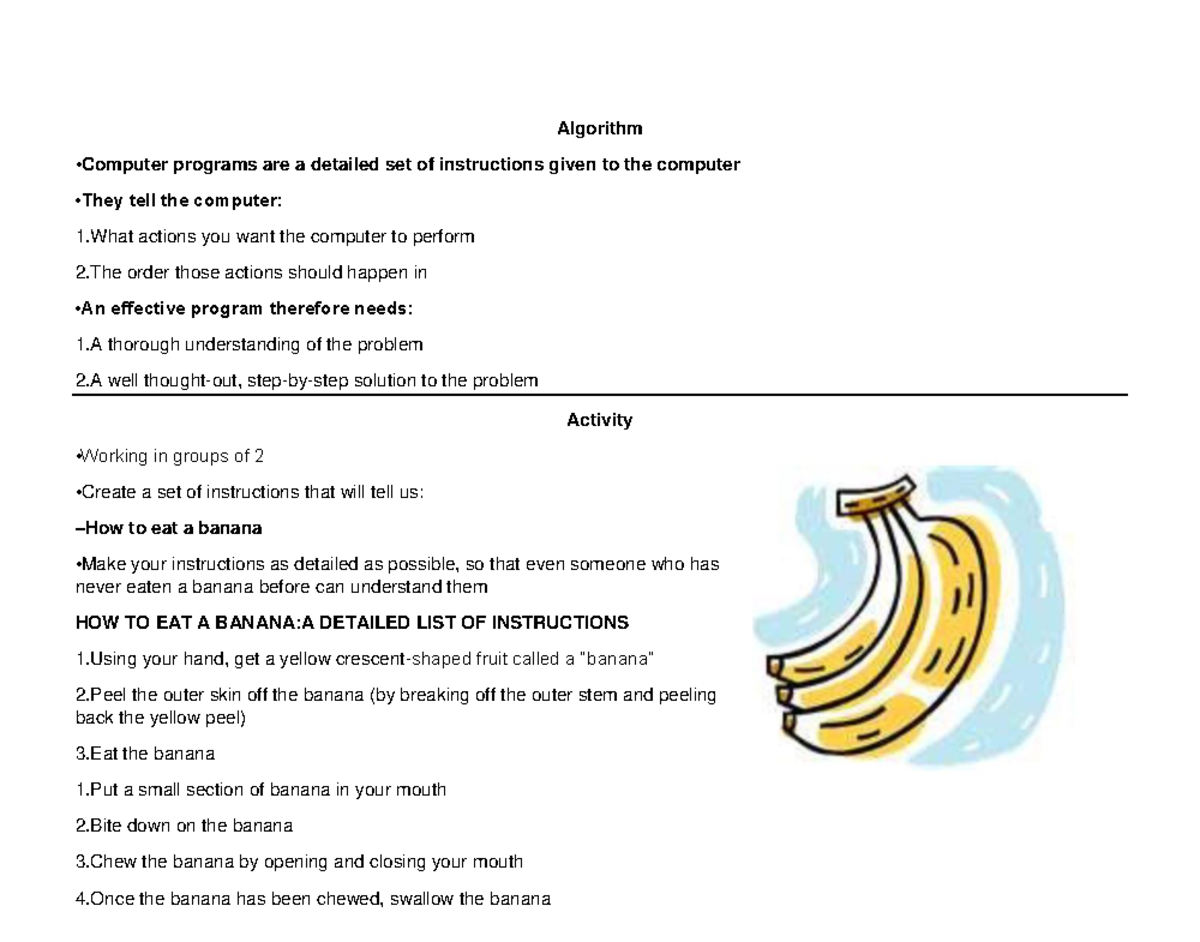 Programing Algorithm Algorithm Computer Programs Are A Detailed Set Of Instructions Given To 