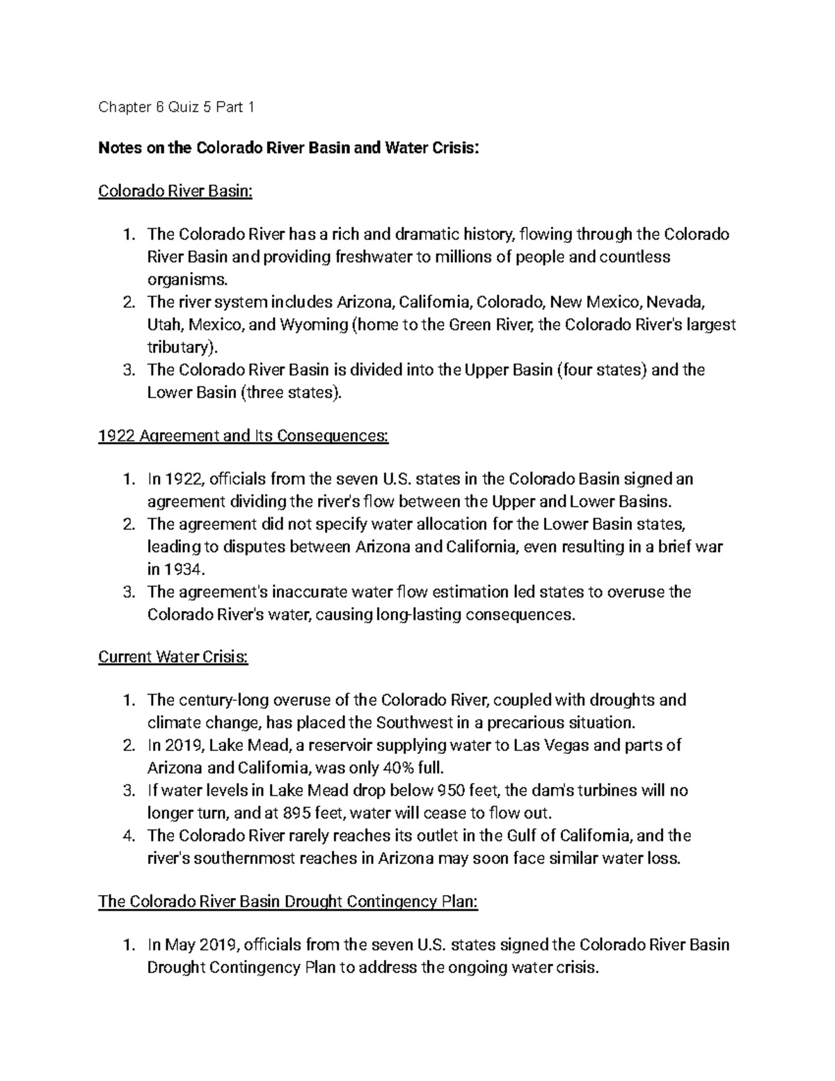 Enviromental Science 1021 Chapter 6 part 1 - Chapter 6 Quiz 5 Part 1 ...