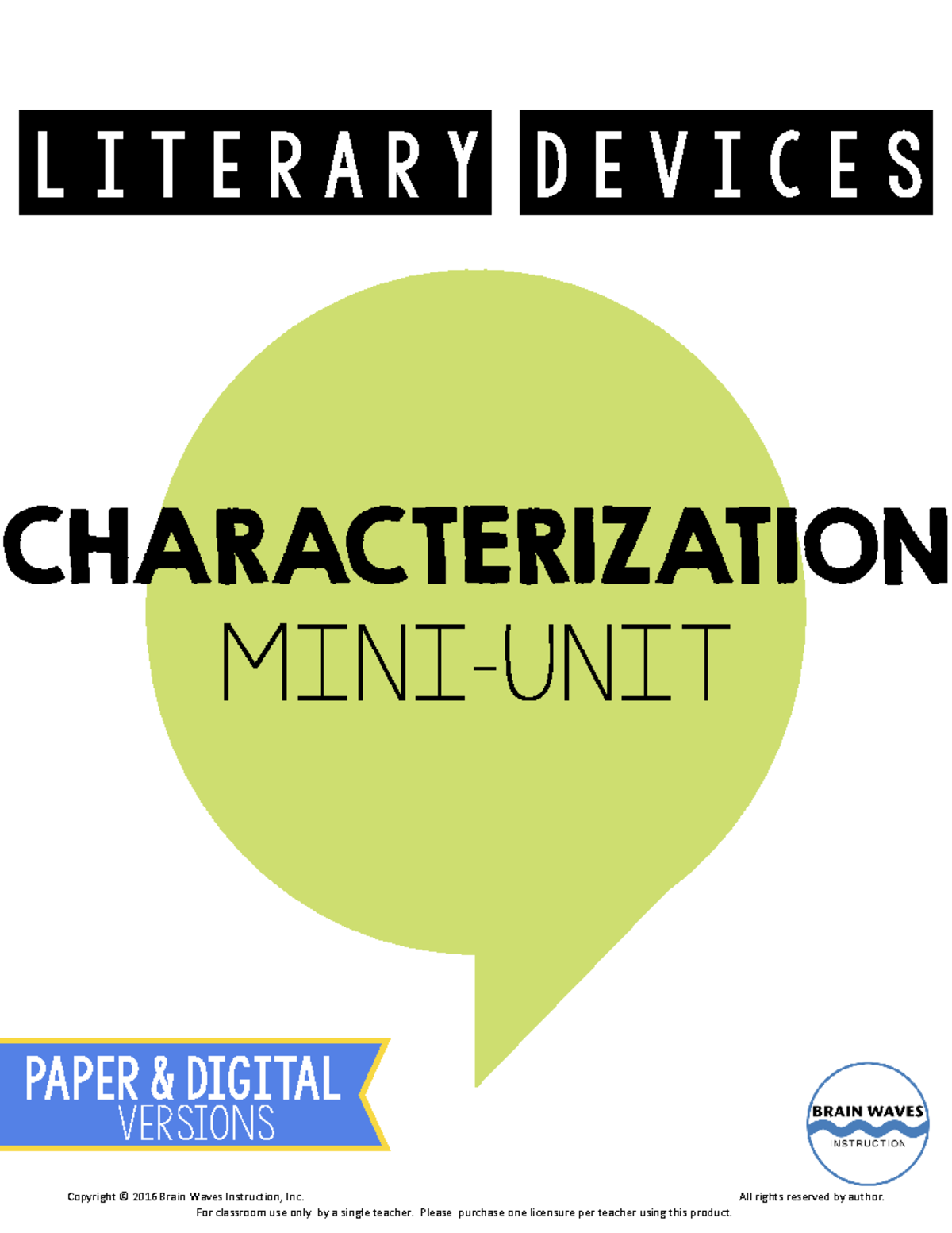 Characterization Lesson Plans 3Fun Characterization Lessons-1 ...