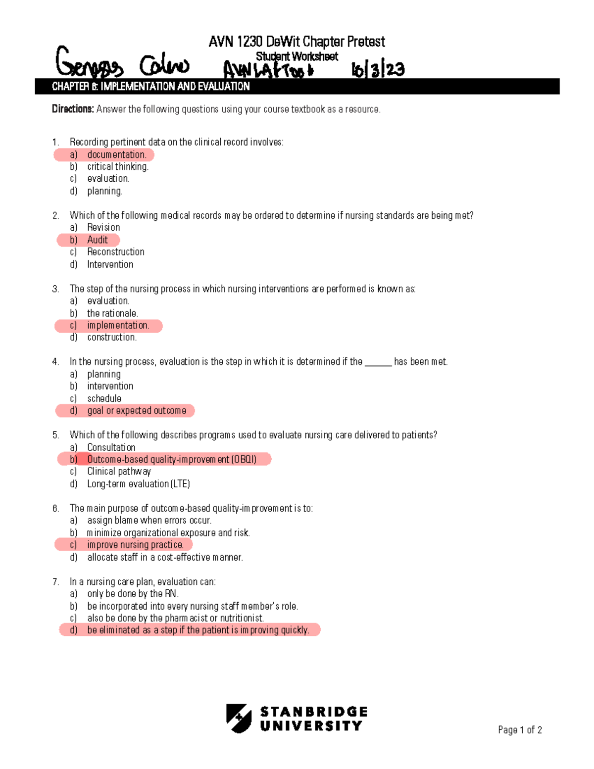 Chapter 6 - Page 1 of 2 CHAPTER 6 : IMPLEMENTATION AND EVALUATION ...