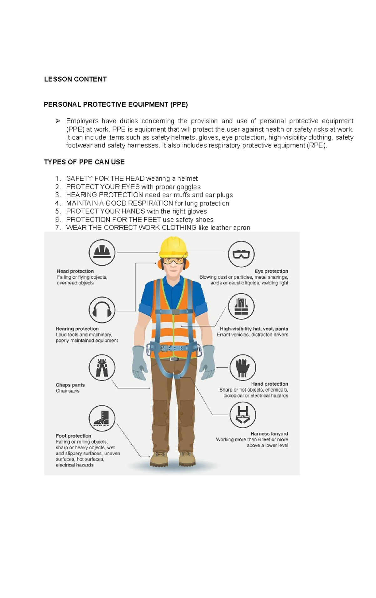 Protective Equipment Worksheets at Richard Jett blog