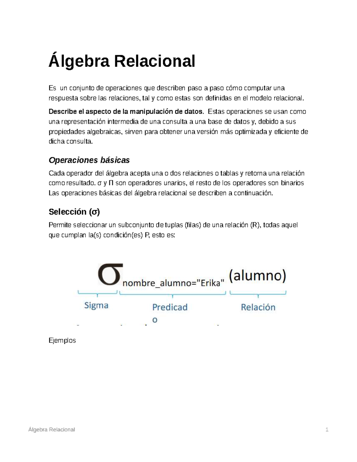 Algebra relacional con teoria de conjuntos - Bases de Datos II - UAZ ...